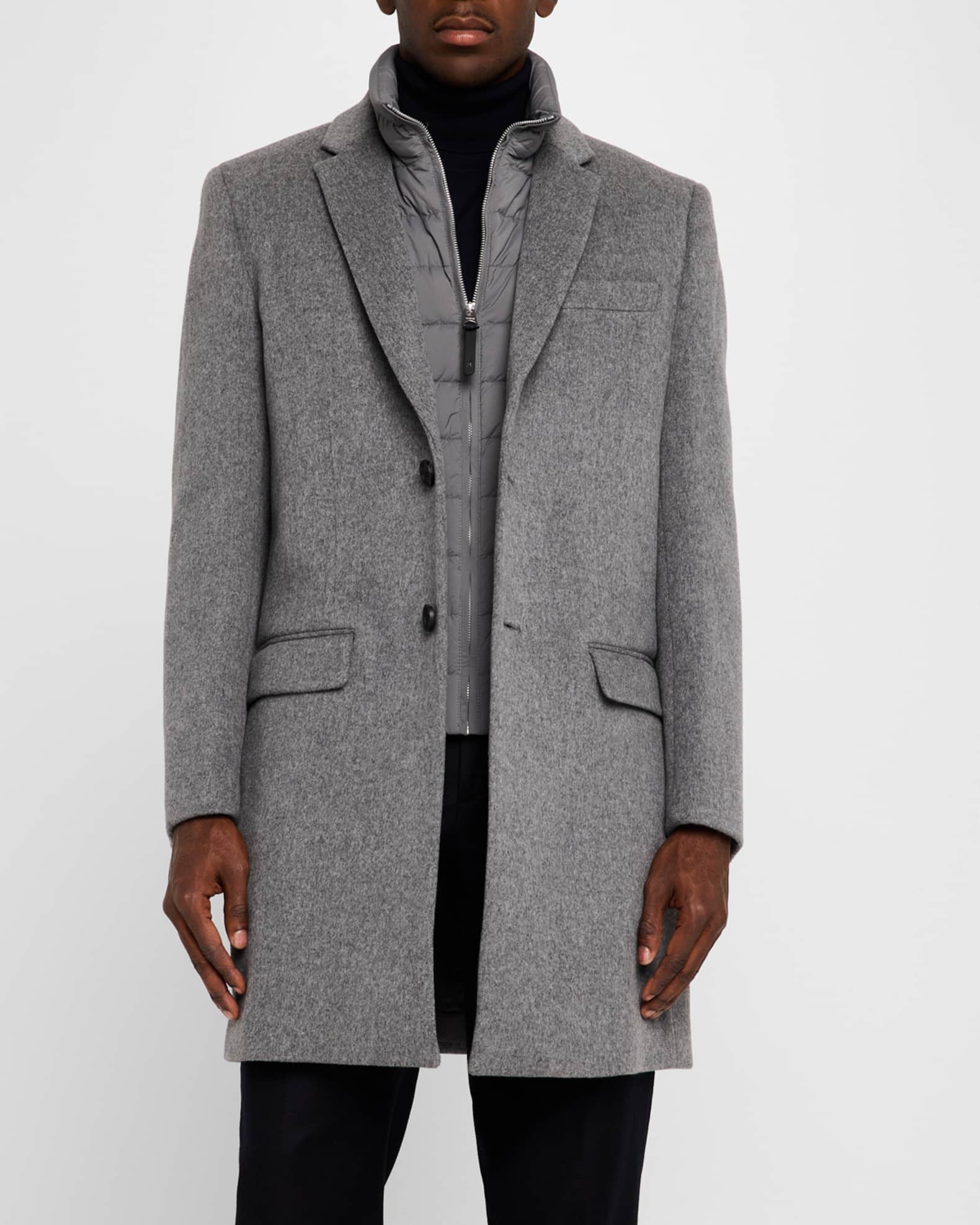 Mackage Men's Wool Topcoat with Removable Down Bib | Neiman Marcus