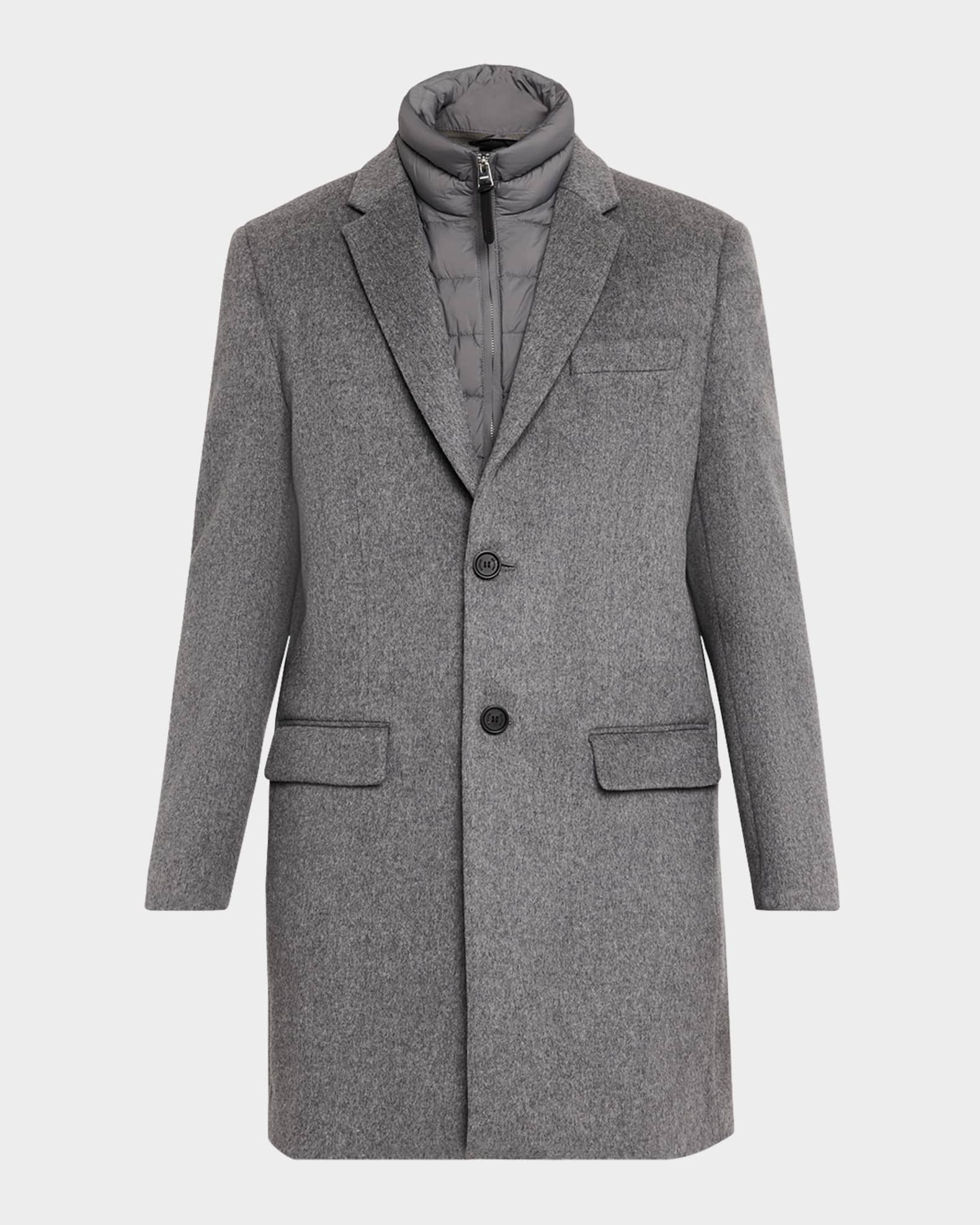 Mackage Men's Wool Topcoat with Removable Down Bib | Neiman Marcus