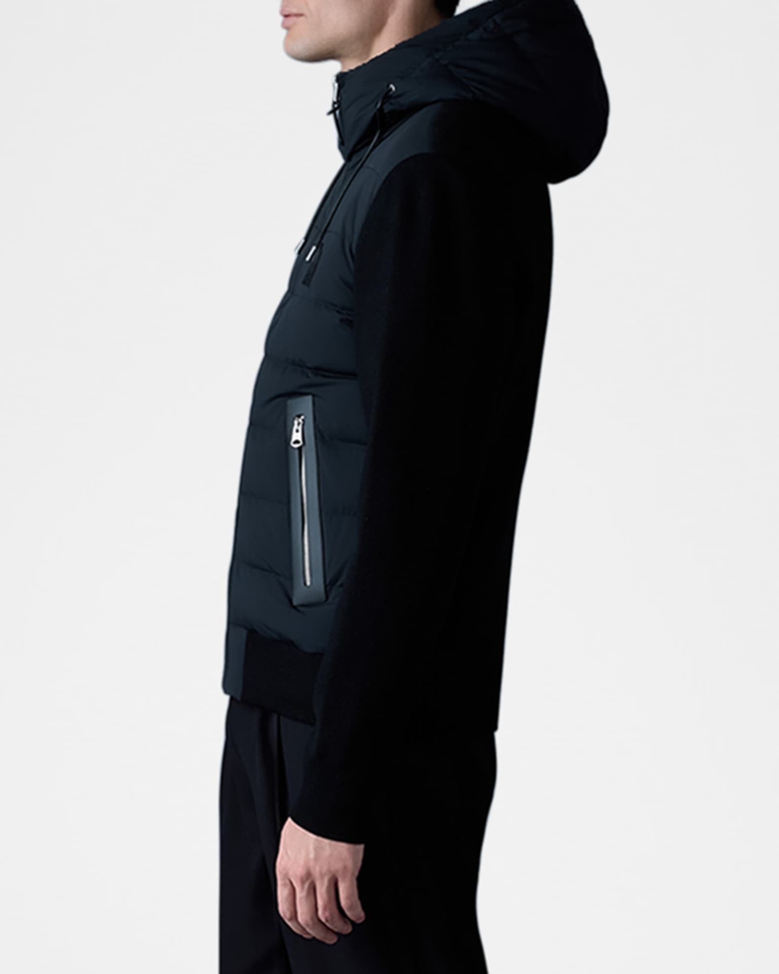 Mackage Men's Andrew Hybrid Down Knit Jacket | Neiman Marcus