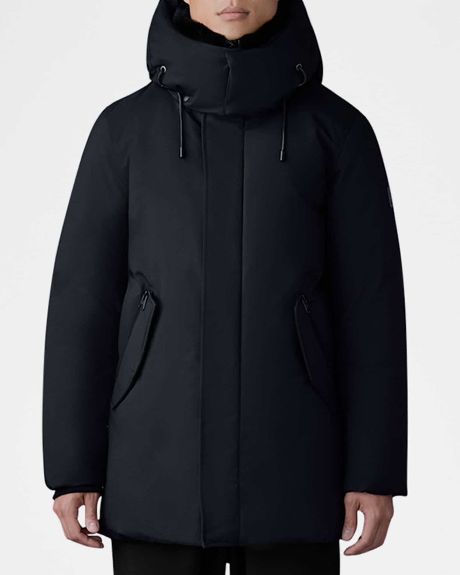 Mackage Men's Sullivan Mid-Length Jacket with Shearling | Neiman Marcus