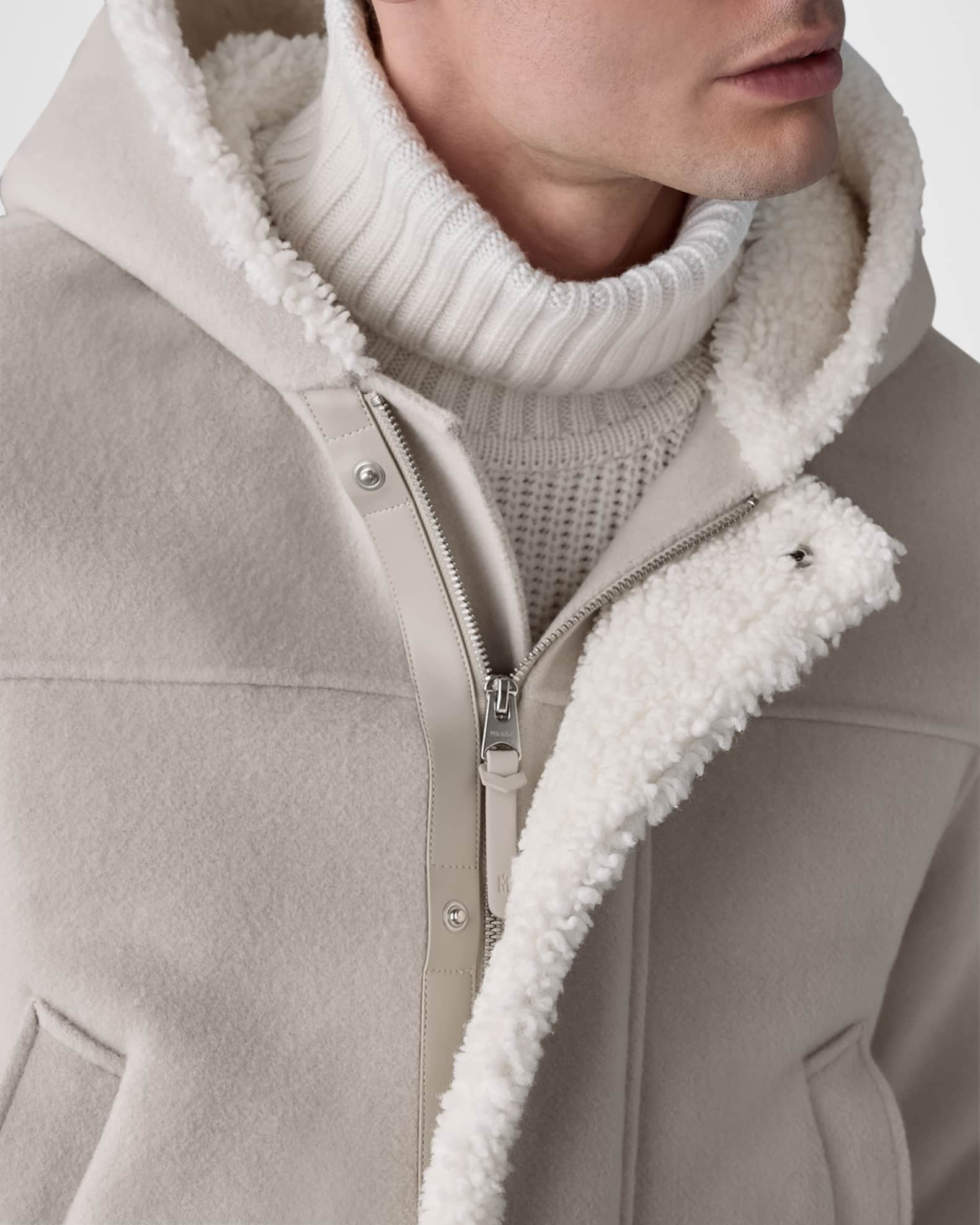 Mackage Men's Abraham Shearling-Lined Duffel Coat | Neiman Marcus
