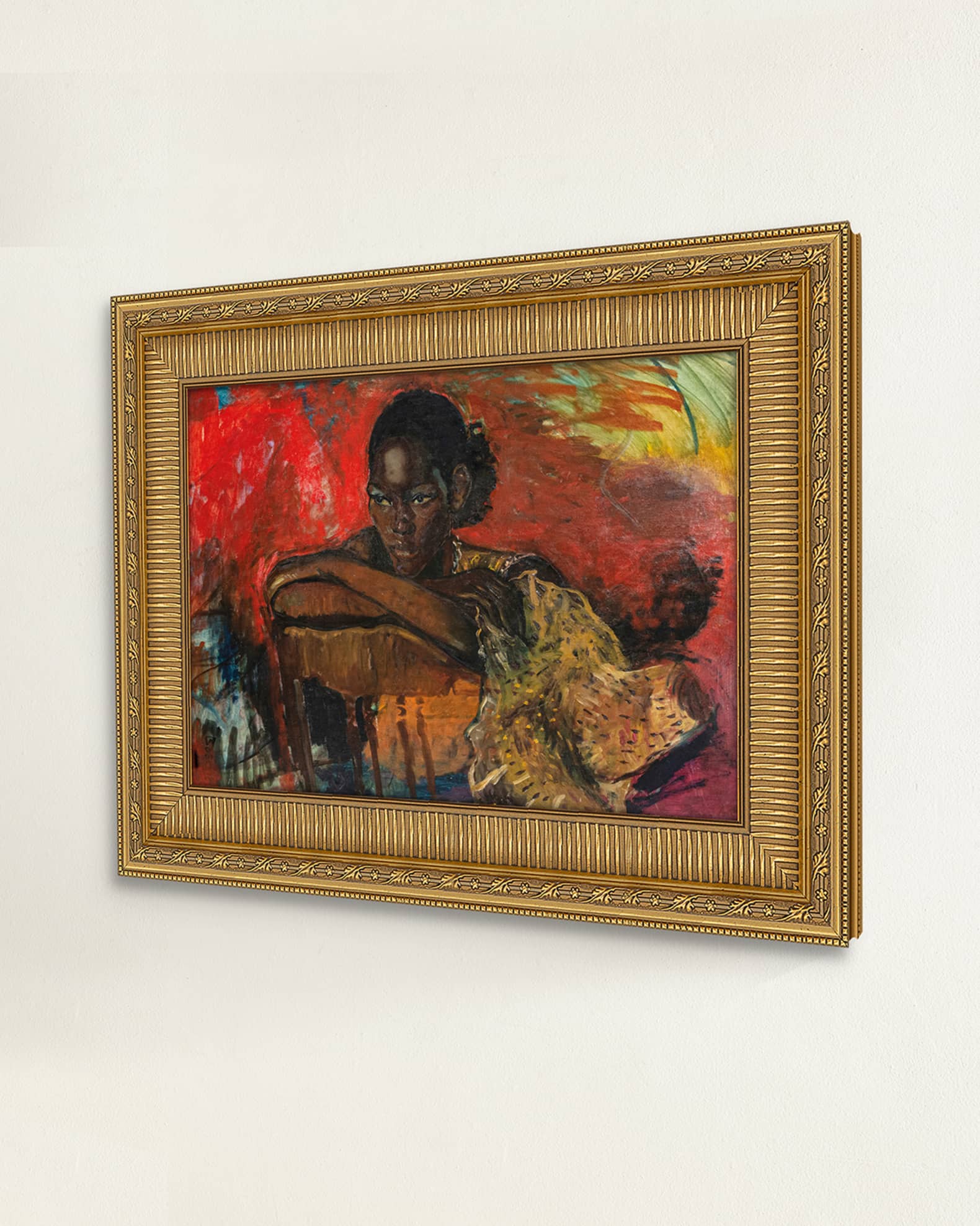 "Lady Sitting Holding Back of Chair" Wall Art Collection by Boscoe Holder | Neiman Marcus