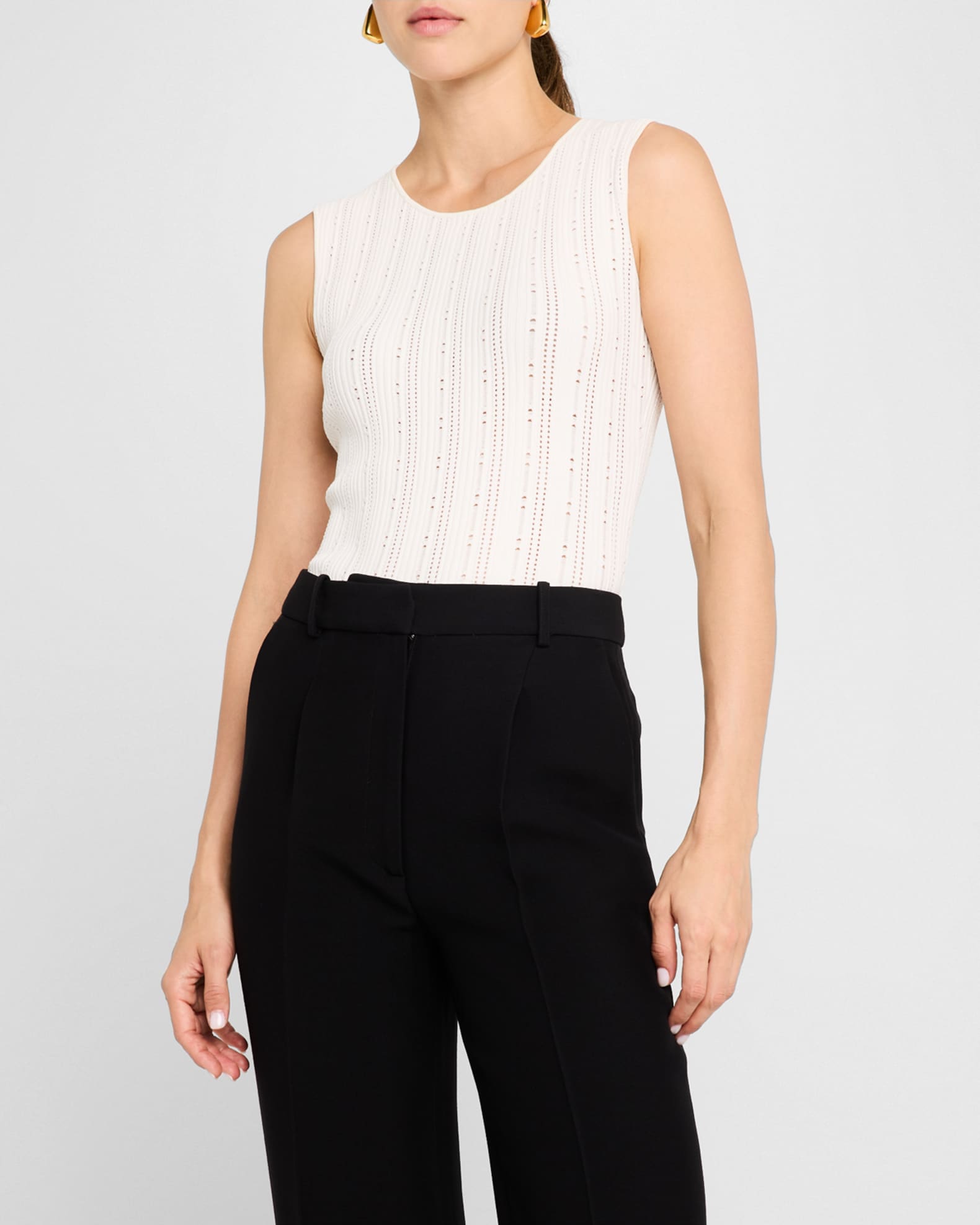 Adam Lippes Pointelle Compact Jacquard Tank Top | Neiman Marcus