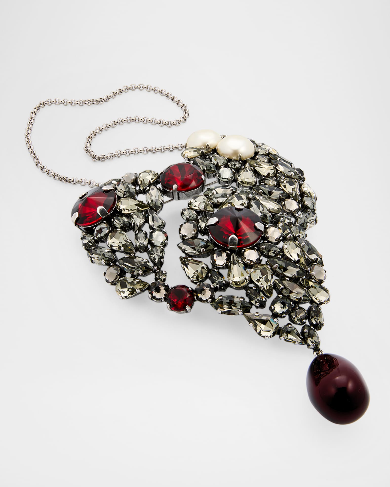 Saint Laurent Le Coeur Fetiche Heart Necklace with Convertible Brooch ...
