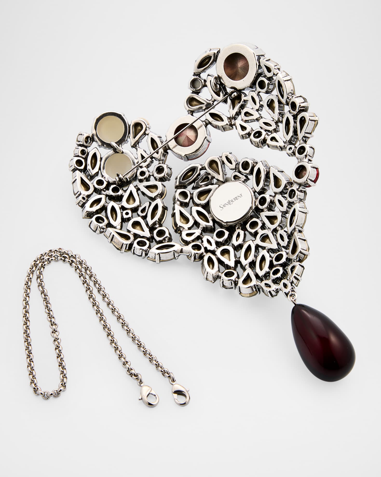 Saint Laurent Le Coeur Fetiche Heart Necklace with Convertible Brooch ...