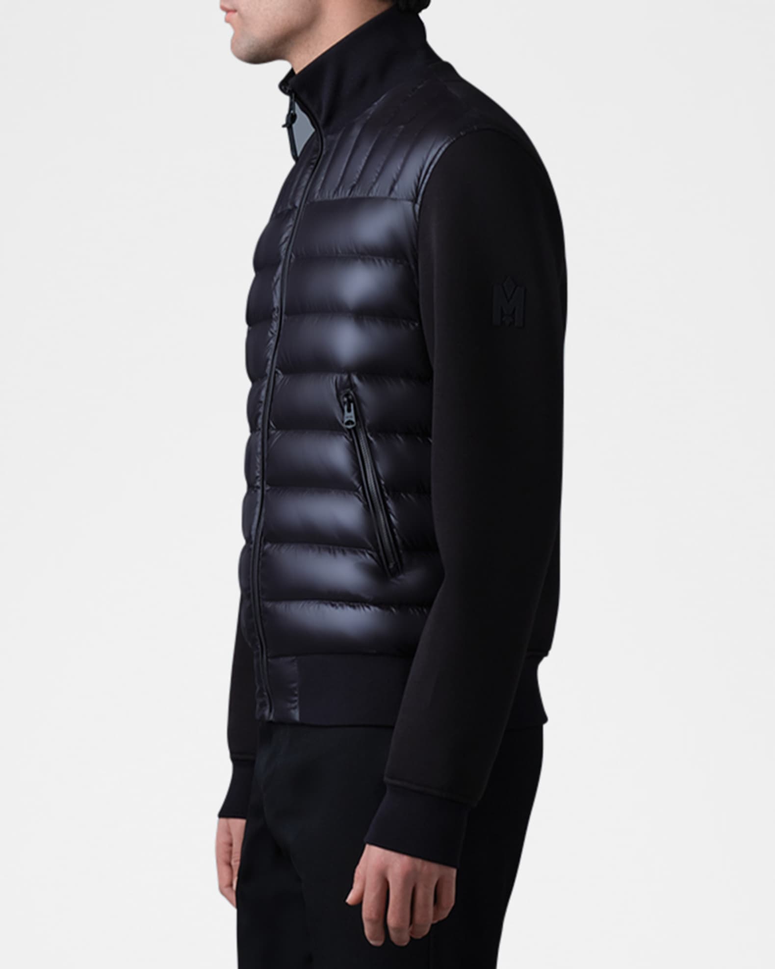 Mackage Men's Collin Mixed-Media Down Jacket | Neiman Marcus