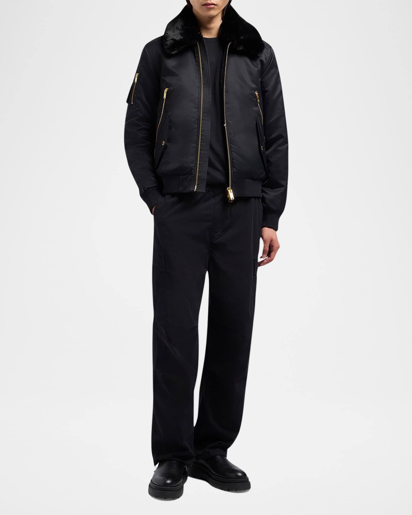 Moose Knuckles Men's Courville Bunny Bomber Jacket | Neiman Marcus