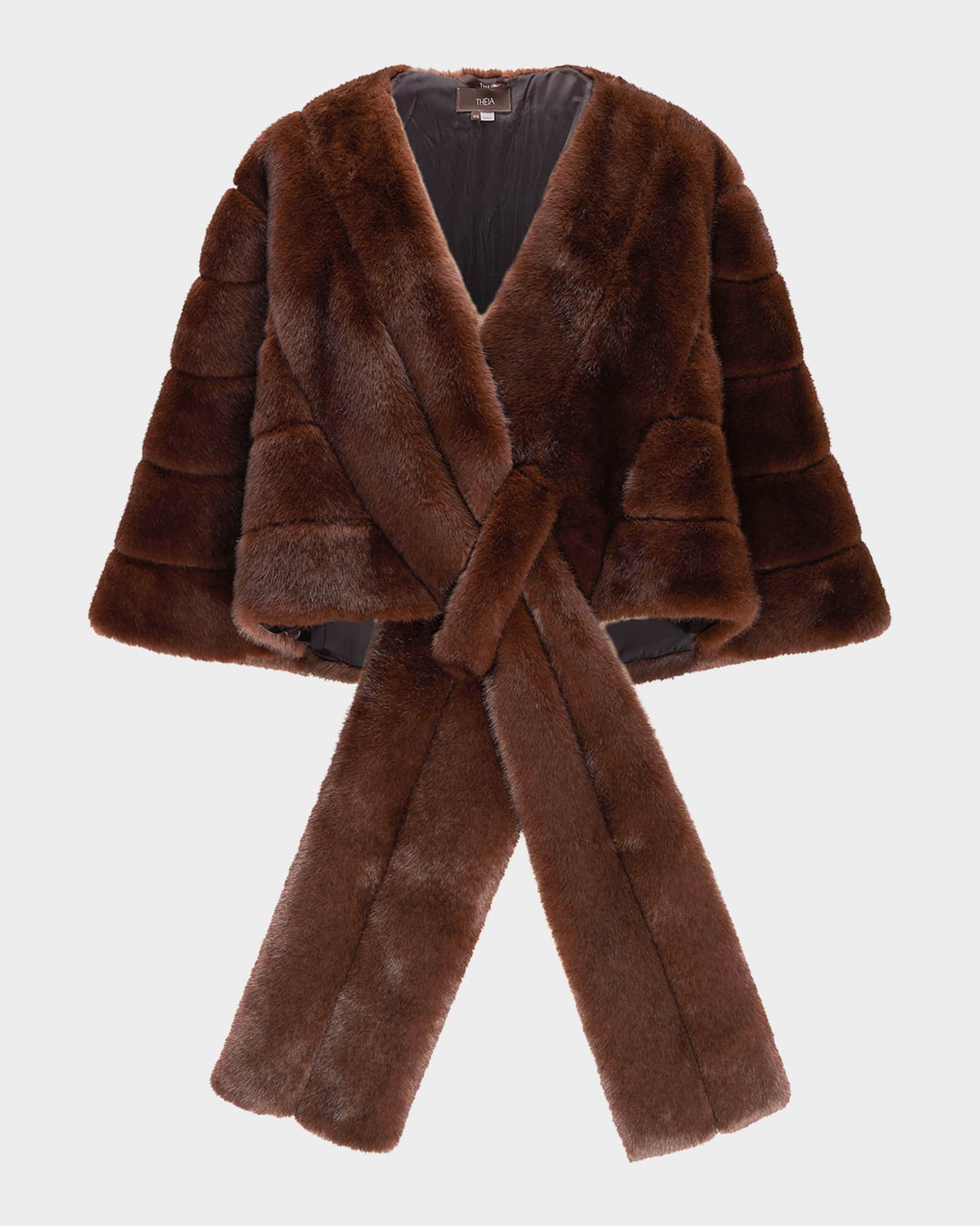 Theia Mink-Like Faux Fur Stole | Neiman Marcus