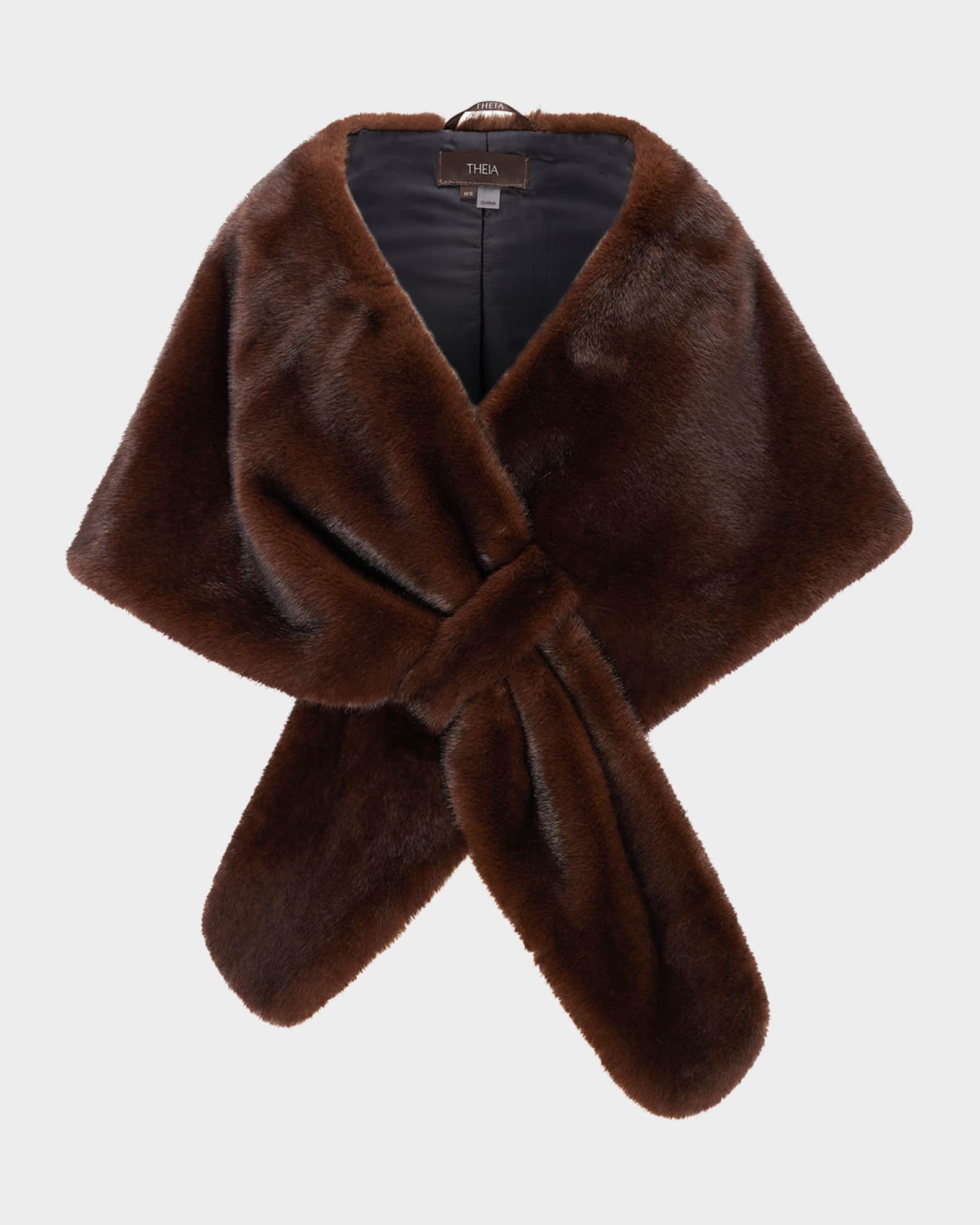 Theia Mink-Like Faux Fur Stole | Neiman Marcus