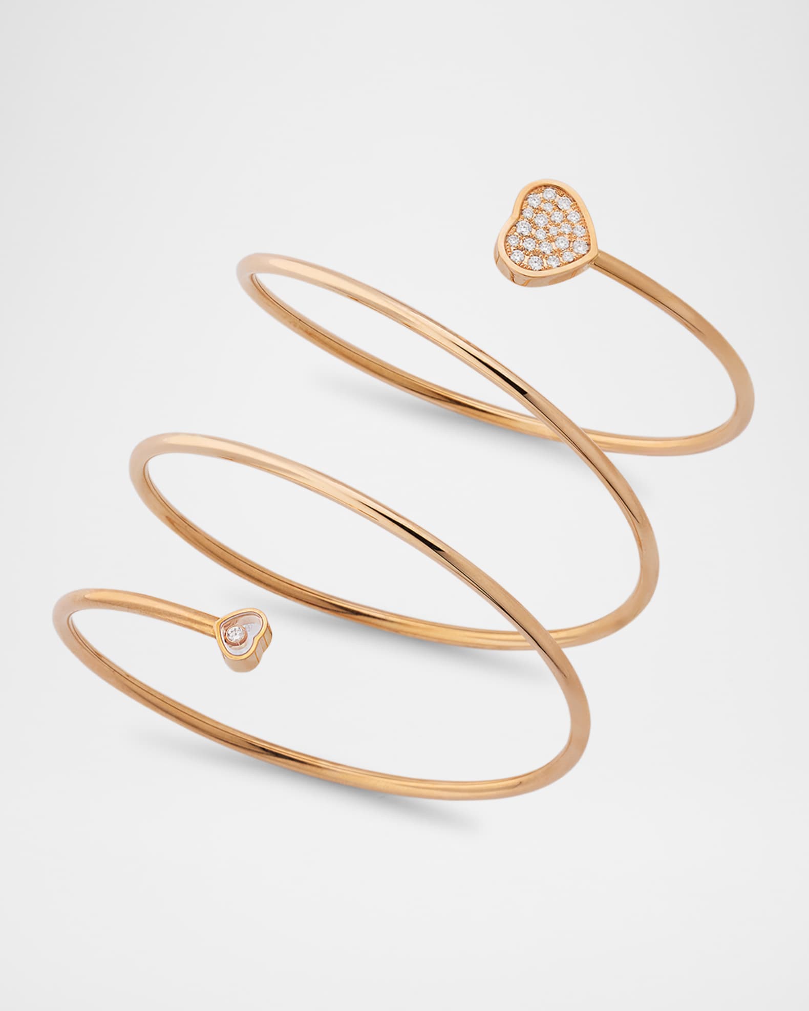 Chopard Happy Hearts 18K Rose Gold Diamond Bracelet | Neiman Marcus