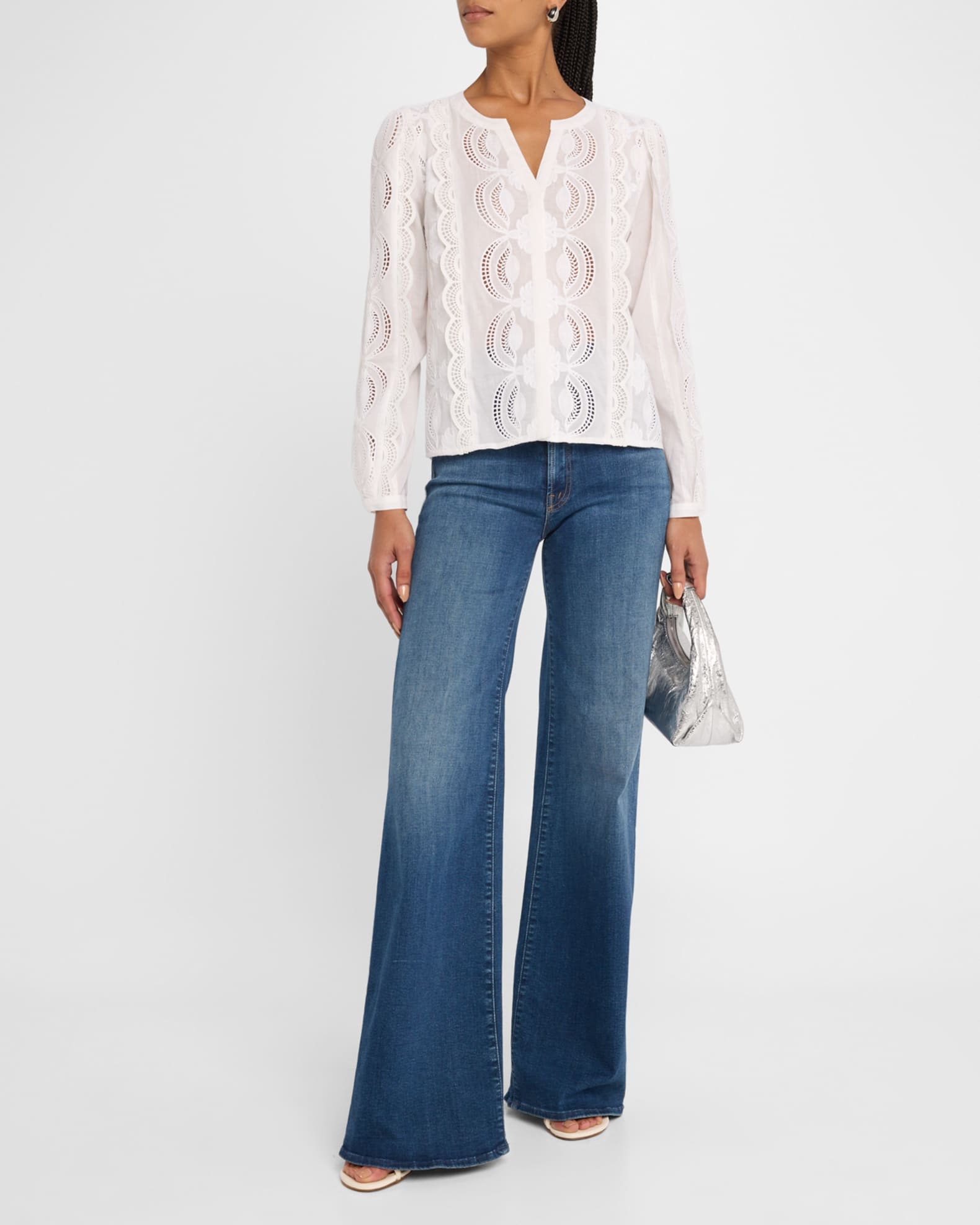 Johnny Was Makaylin Embroidered Cotton Blouse | Neiman Marcus