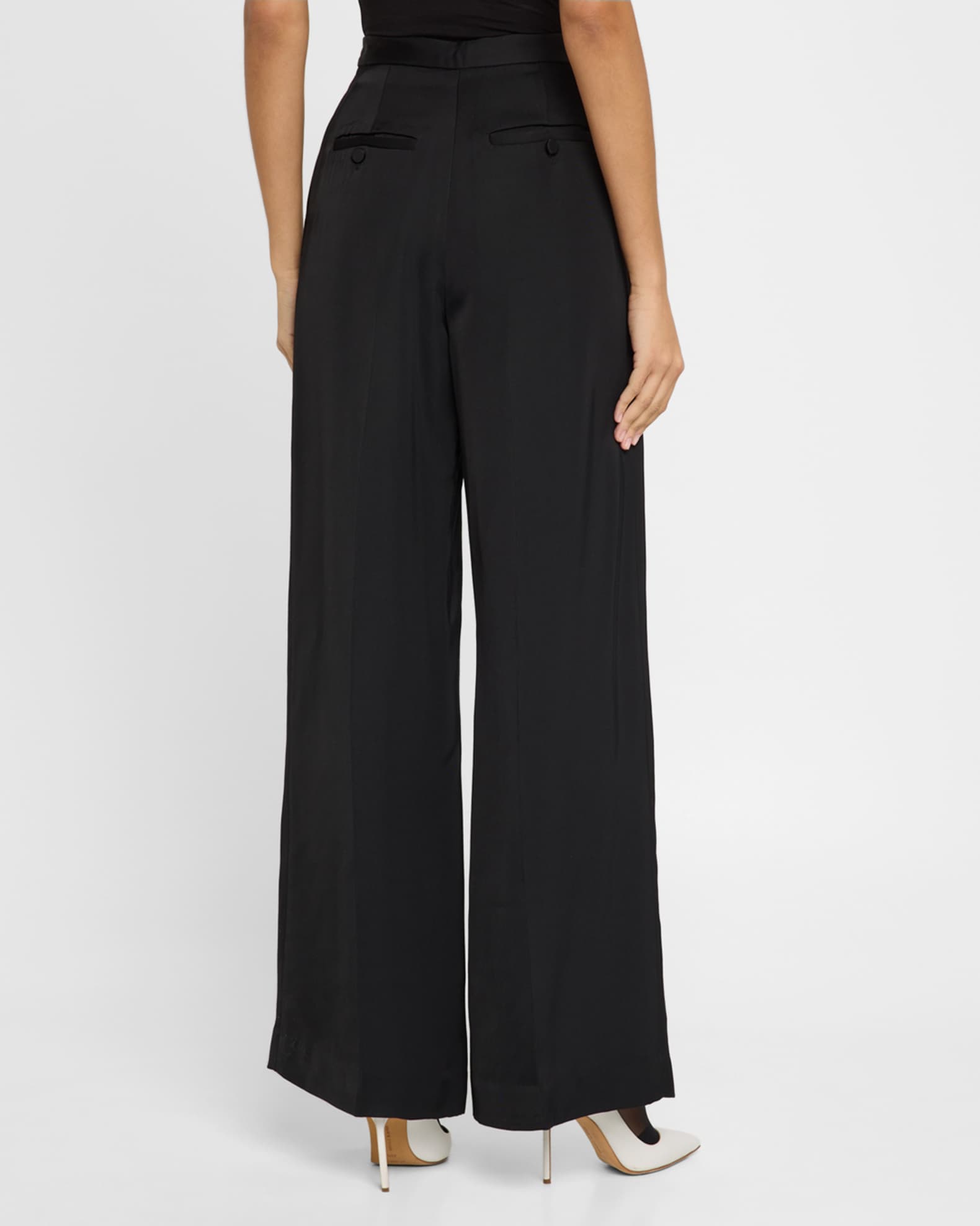 ARGENT Jones Wide-Leg Viscose Twill Trousers | Neiman Marcus