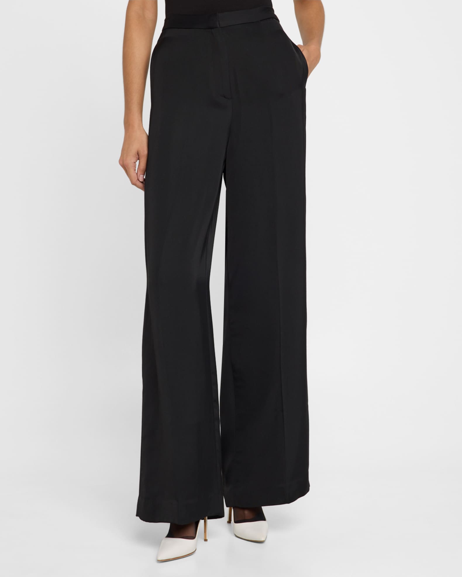 ARGENT Jones Wide-Leg Viscose Twill Trousers | Neiman Marcus