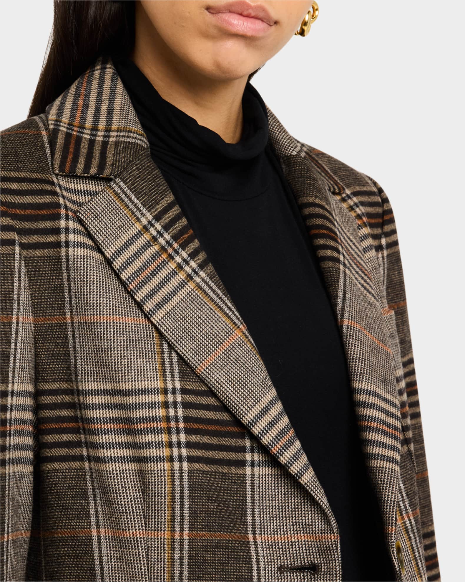 ARGENT Single-Breasted Plaid Weekend Blazer | Neiman Marcus