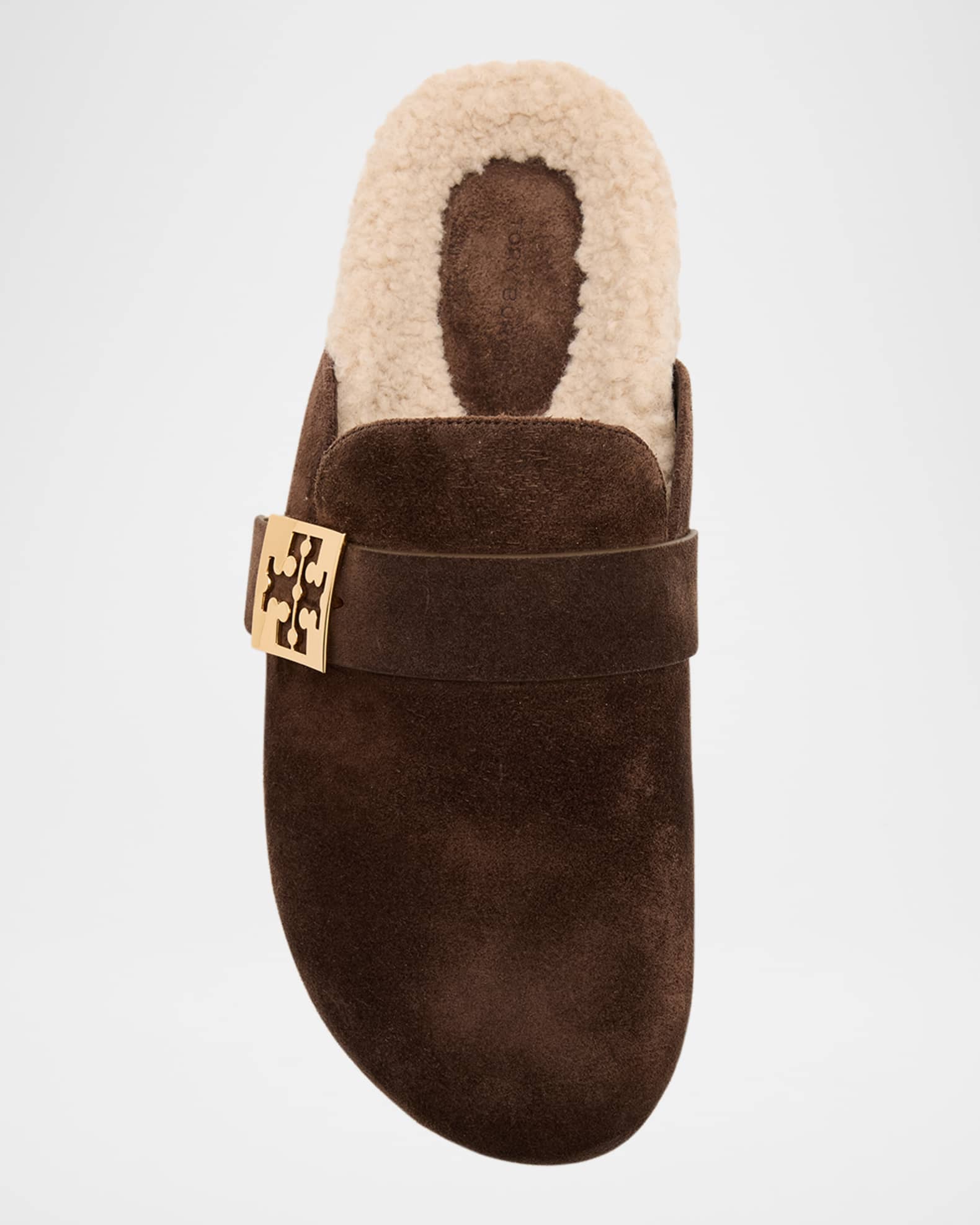 Tory Burch Mellow Suede Shearling Mules | Neiman Marcus
