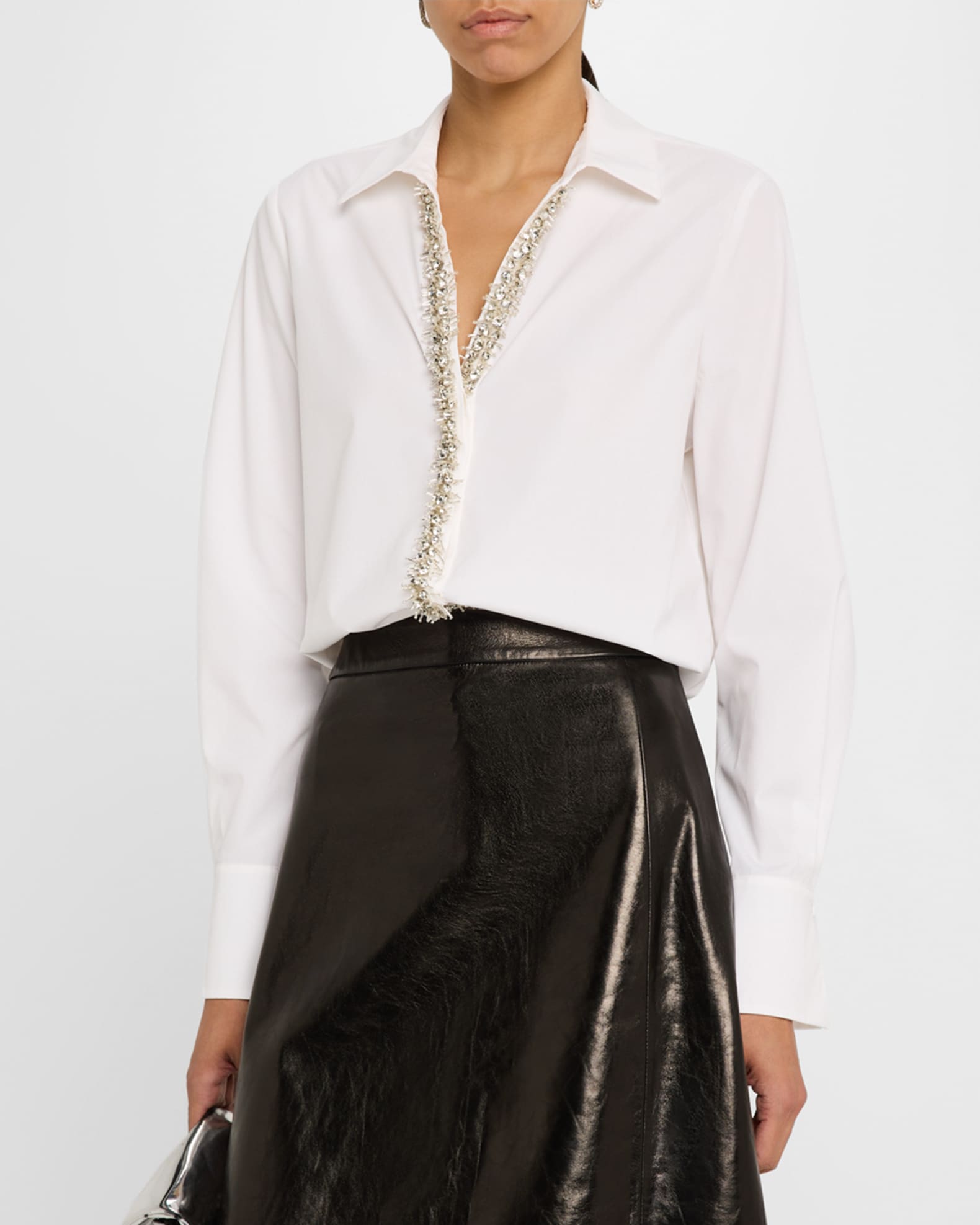 Kobi Halperin Gabbay Embellished Button-Down Blouse | Neiman Marcus