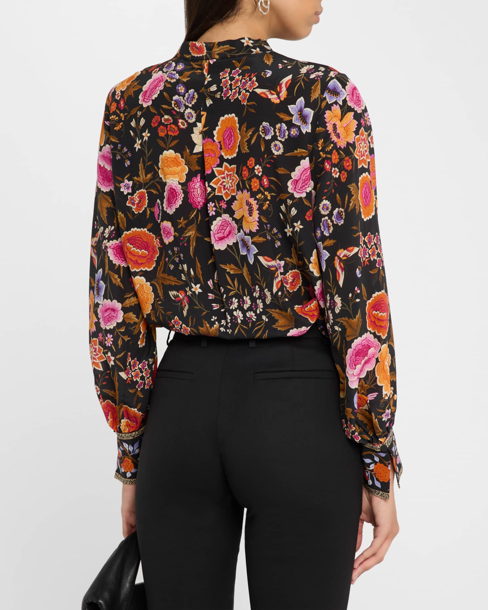 Kobi Halperin Fionna Floral-Print Silk Blouse | Neiman Marcus
