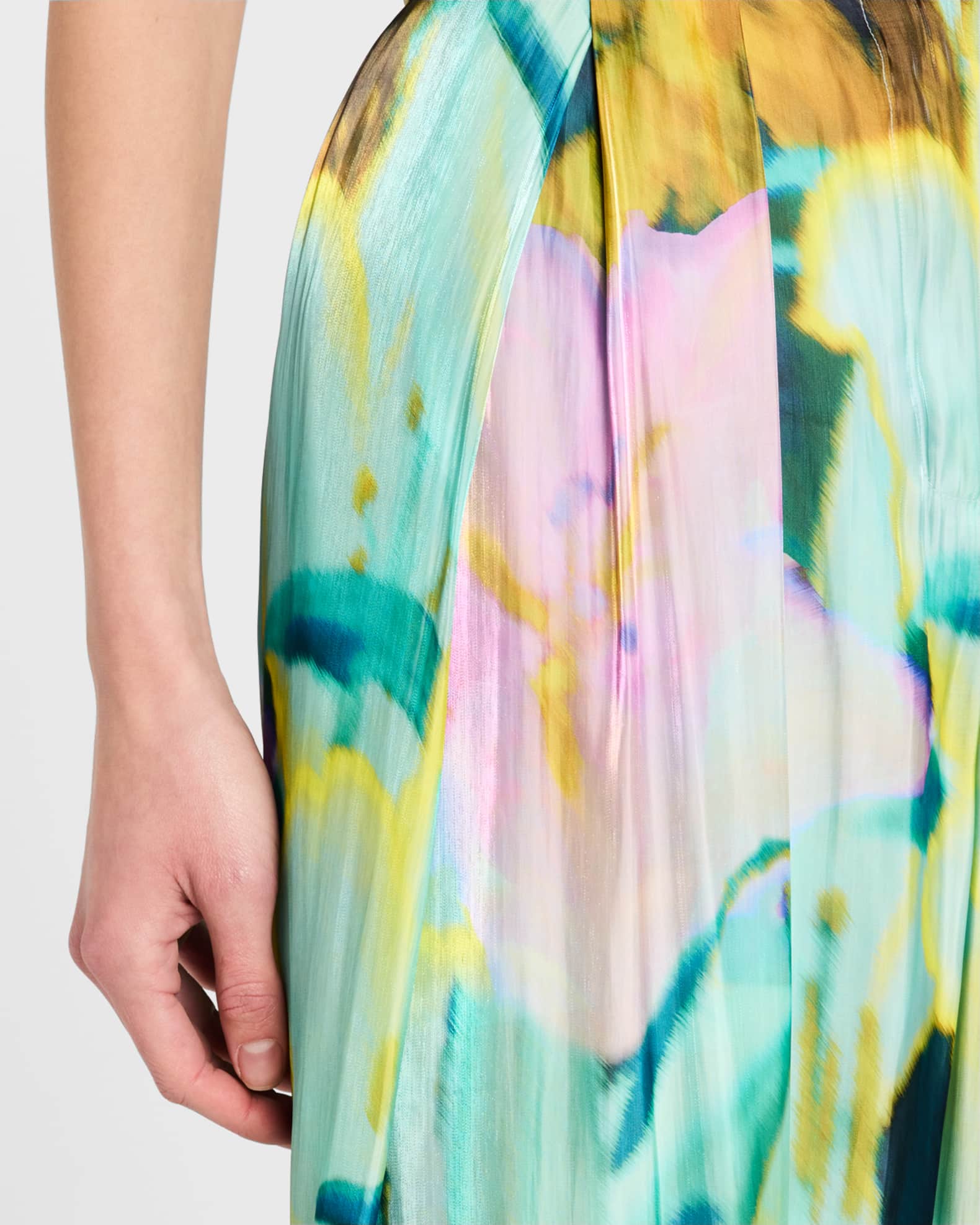 Kobi Halperin Loretta Wide-Leg Metallic Satin Pants | Neiman Marcus