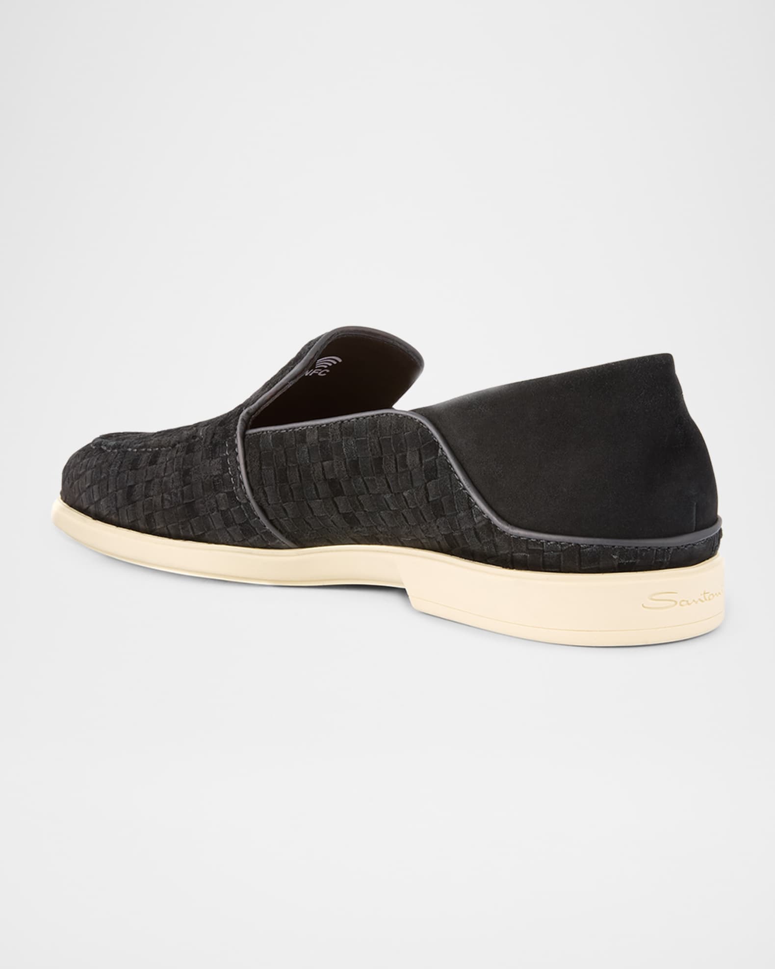 Santoni Men's Theo Woven Suede Loafers | Neiman Marcus