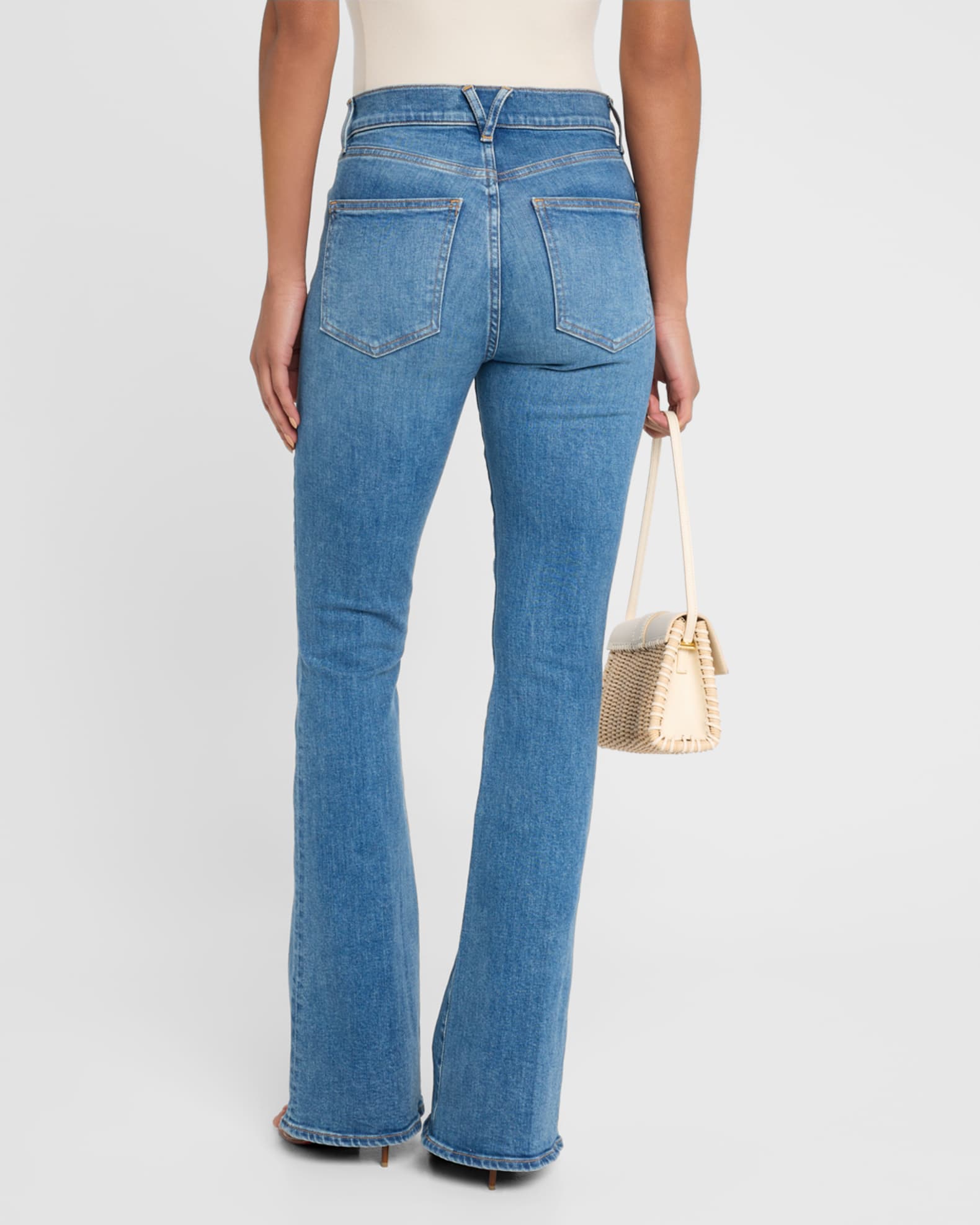 Veronica Beard Beverly High-Rise Skinny Flare Jeans | Neiman Marcus