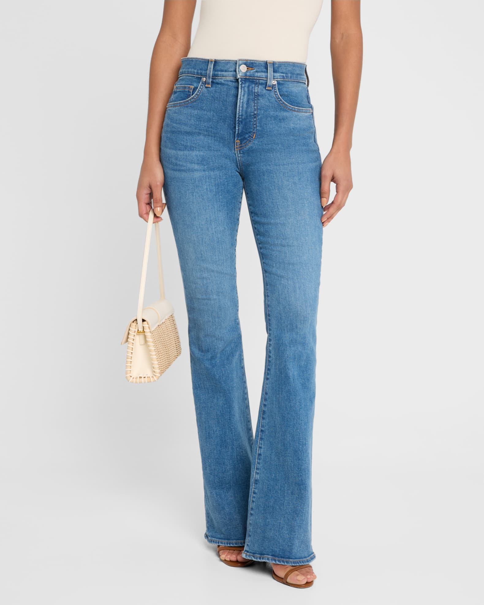 Veronica Beard Beverly High-Rise Skinny Flare Jeans | Neiman Marcus