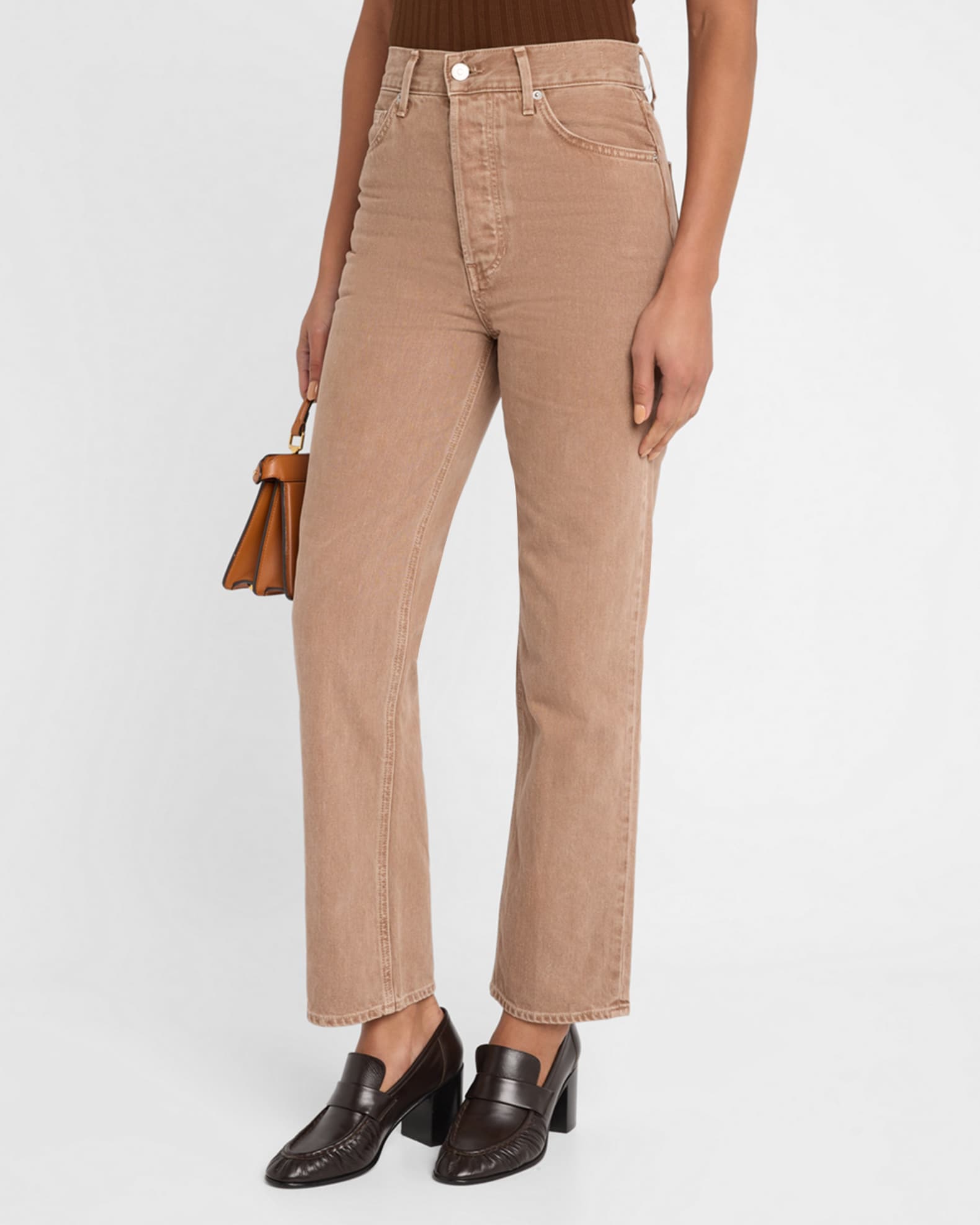 Veronica Beard Daniela High-Rise Ankle Straight Jeans | Neiman Marcus