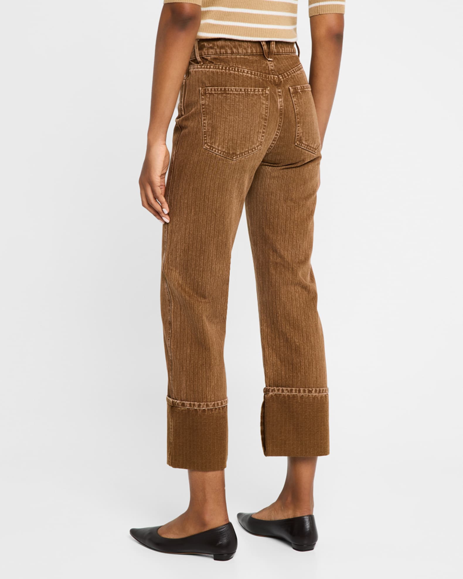 Veronica Beard Dylan High-Rise Straight Cuffed Jeans | Neiman Marcus
