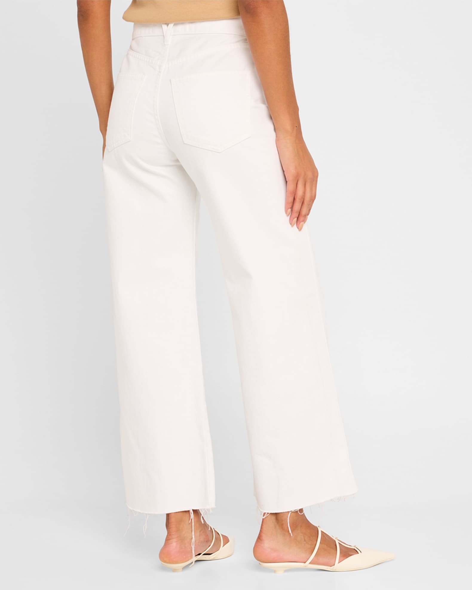 Veronica Beard Taylor Crop High-Rise Wide Jeans | Neiman Marcus