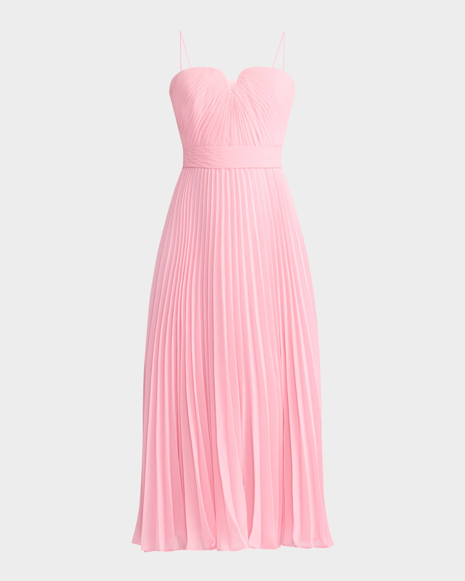 Zac Posen Wicked x Zac Posen Pleated Chiffon Midi Dress | Neiman Marcus