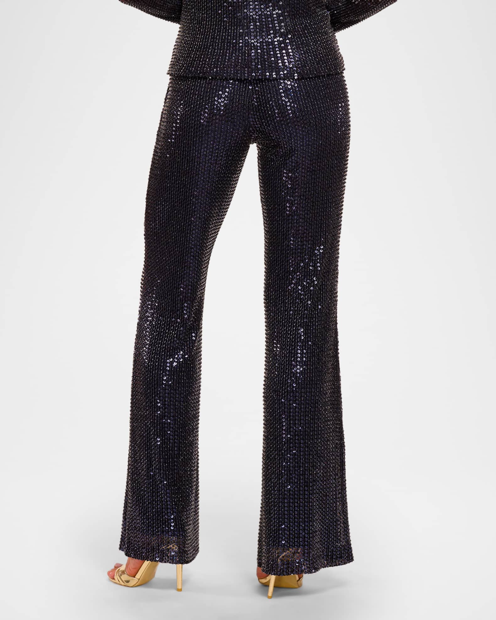 Ramy Brook Olivian Sequined Straight-Leg Pants | Neiman Marcus