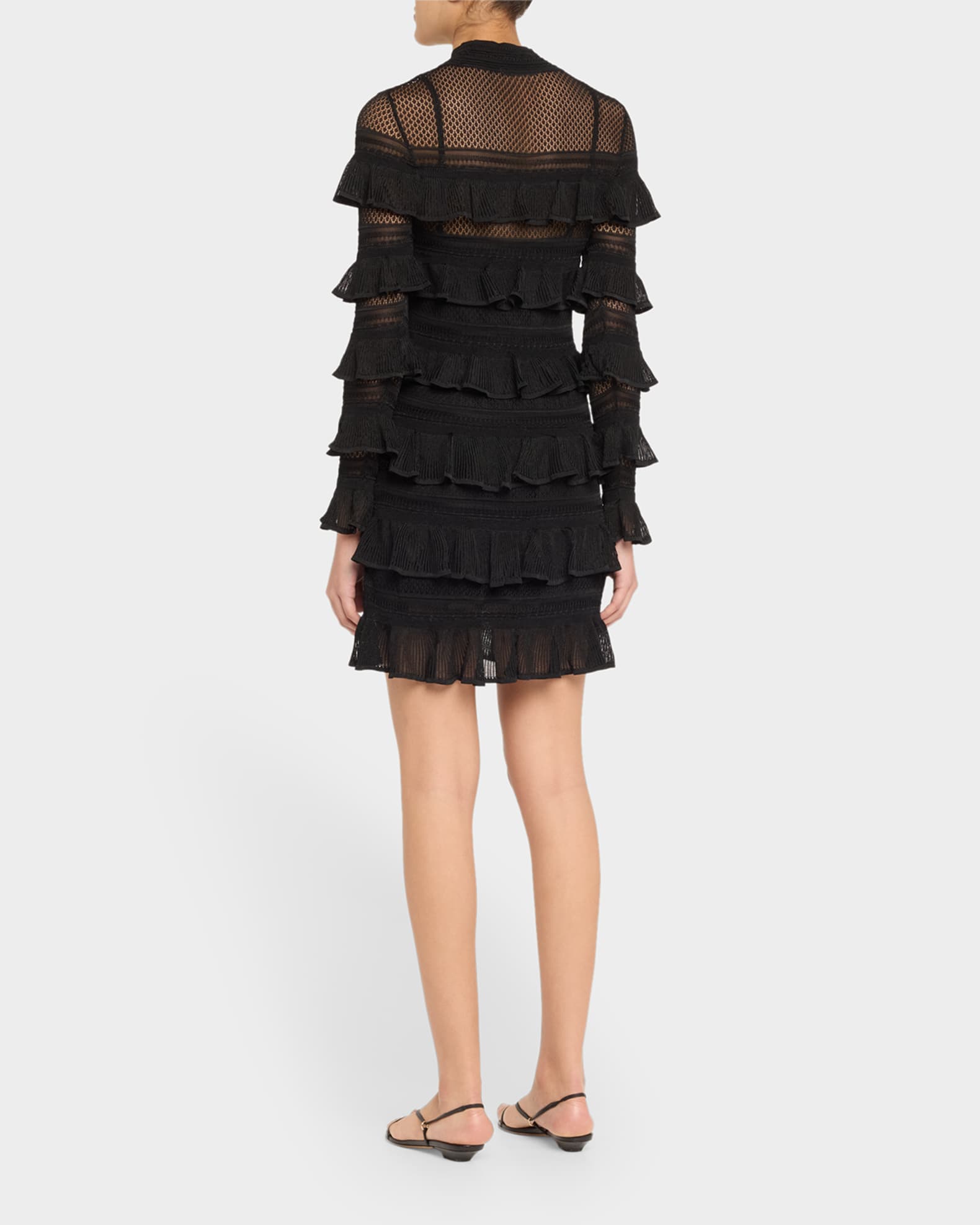 Zimmermann Crush High-Neck Frilled Mini Dress | Neiman Marcus