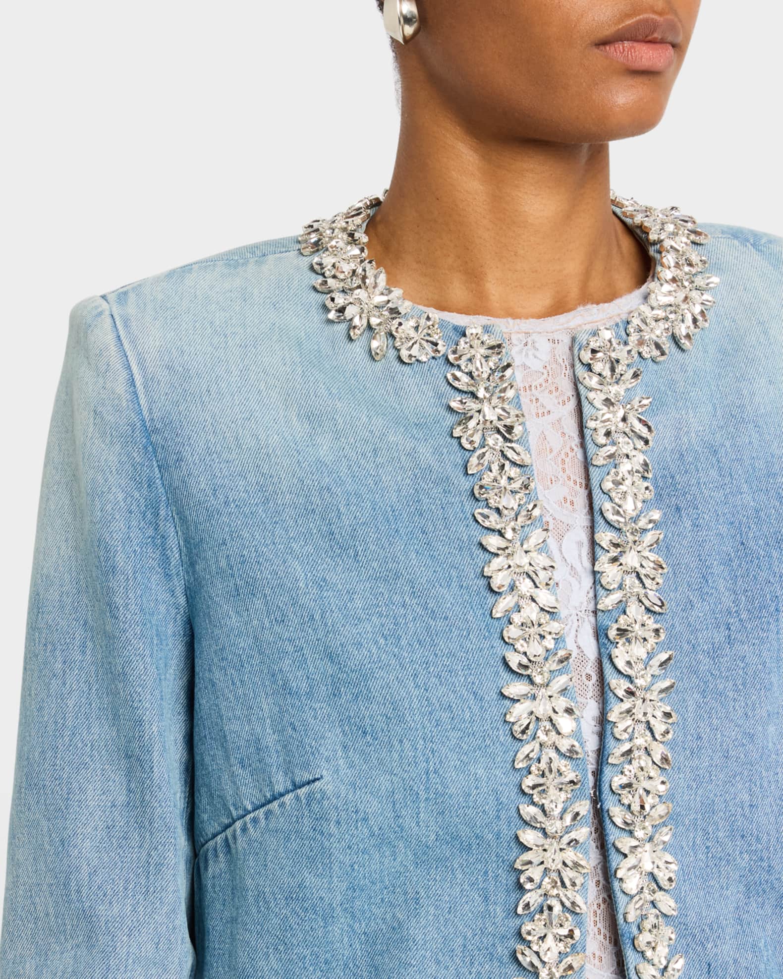 Zimmermann Crush Embellished Denim Jacket | Neiman Marcus