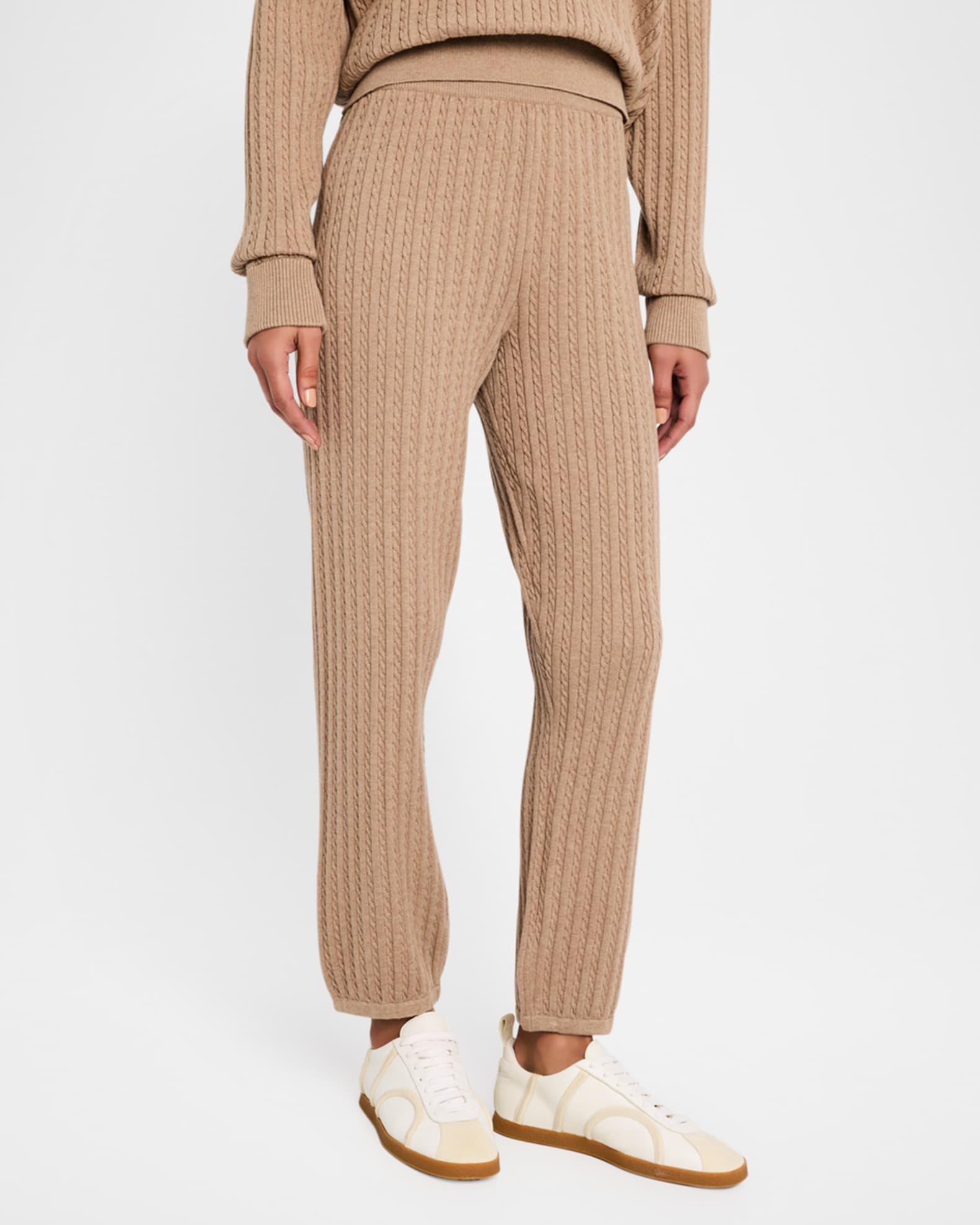 SIMKHAI Cable-Knit Joggers | Neiman Marcus