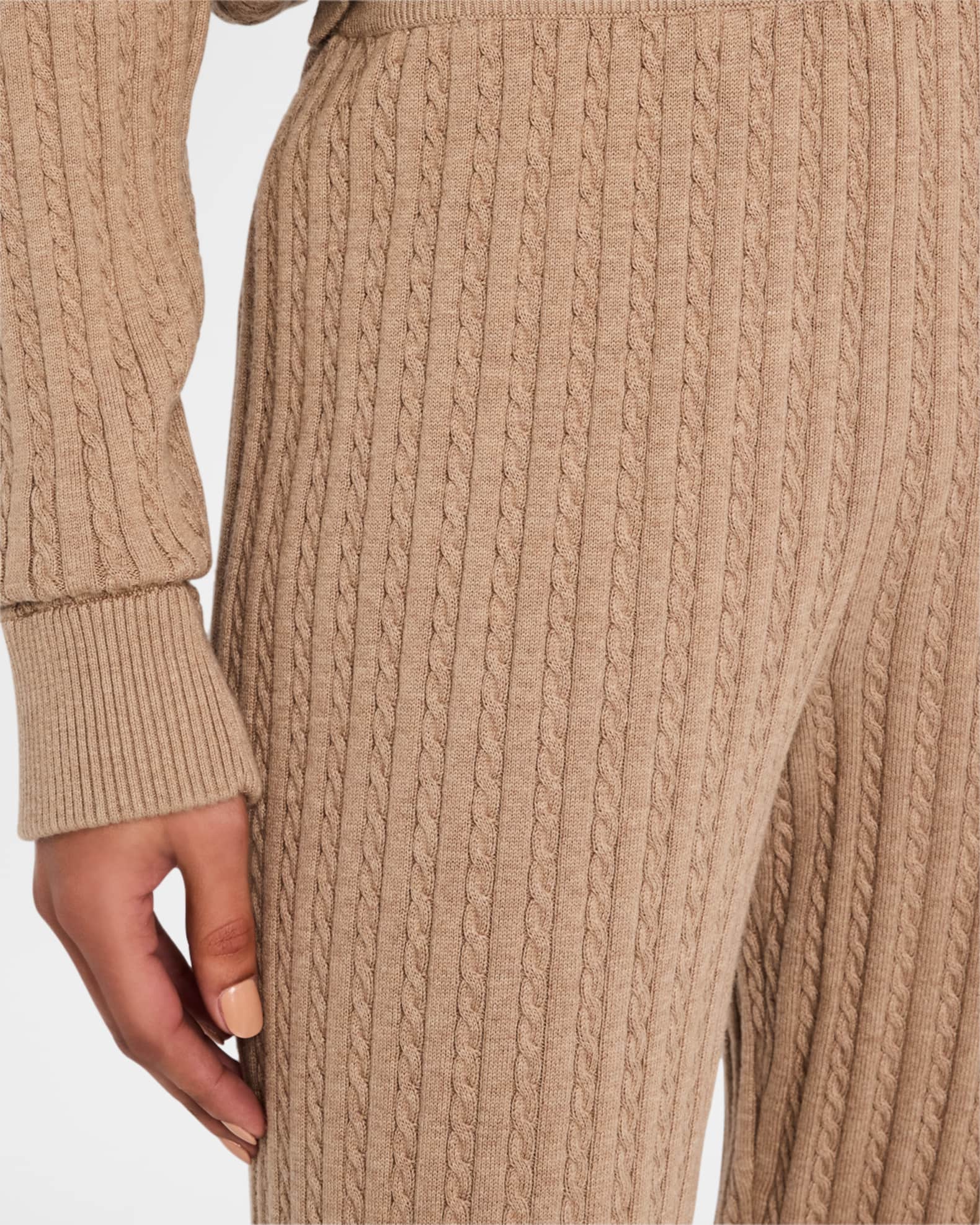 SIMKHAI Cable-Knit Joggers | Neiman Marcus