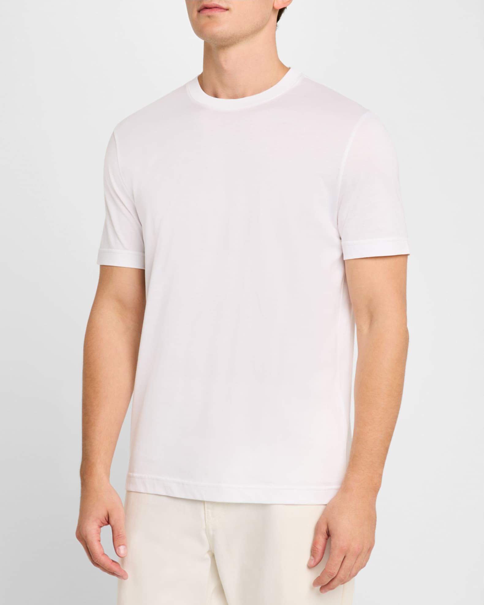 KNT Men's Solid Cotton Crewneck T-Shirt | Neiman Marcus