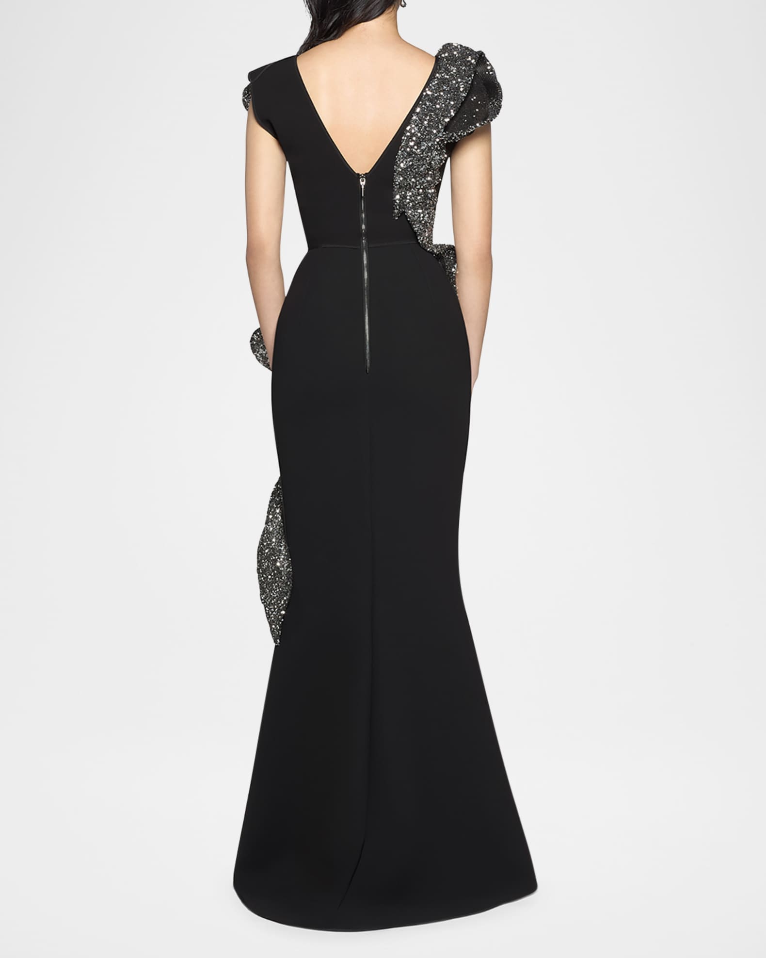 Maticevski Tantalise Wave Sequined-Ruffle Mermaid Gown | Neiman Marcus
