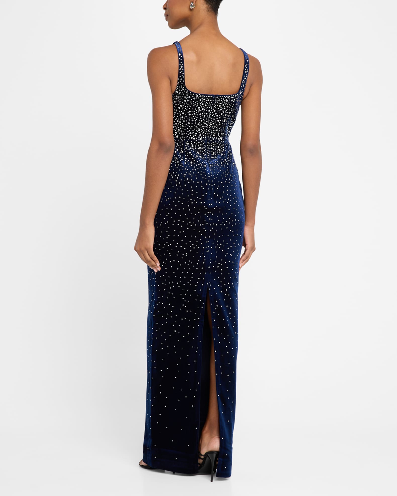 Alex Perry Singlet Crystal Velvet Sweetheart Column Gown | Neiman Marcus
