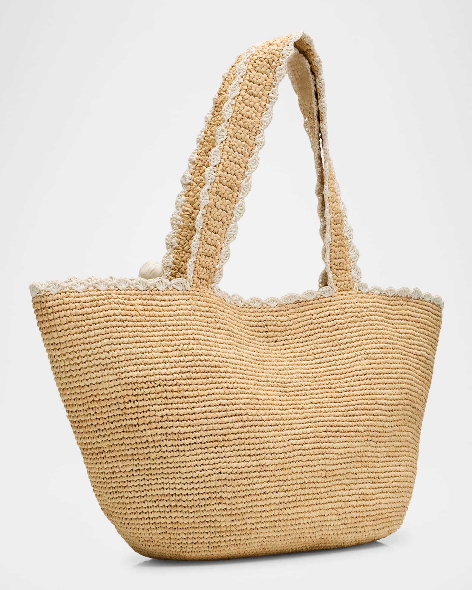 BTB Los Angeles Bride Tassel Raffia Tote Bag | Neiman Marcus