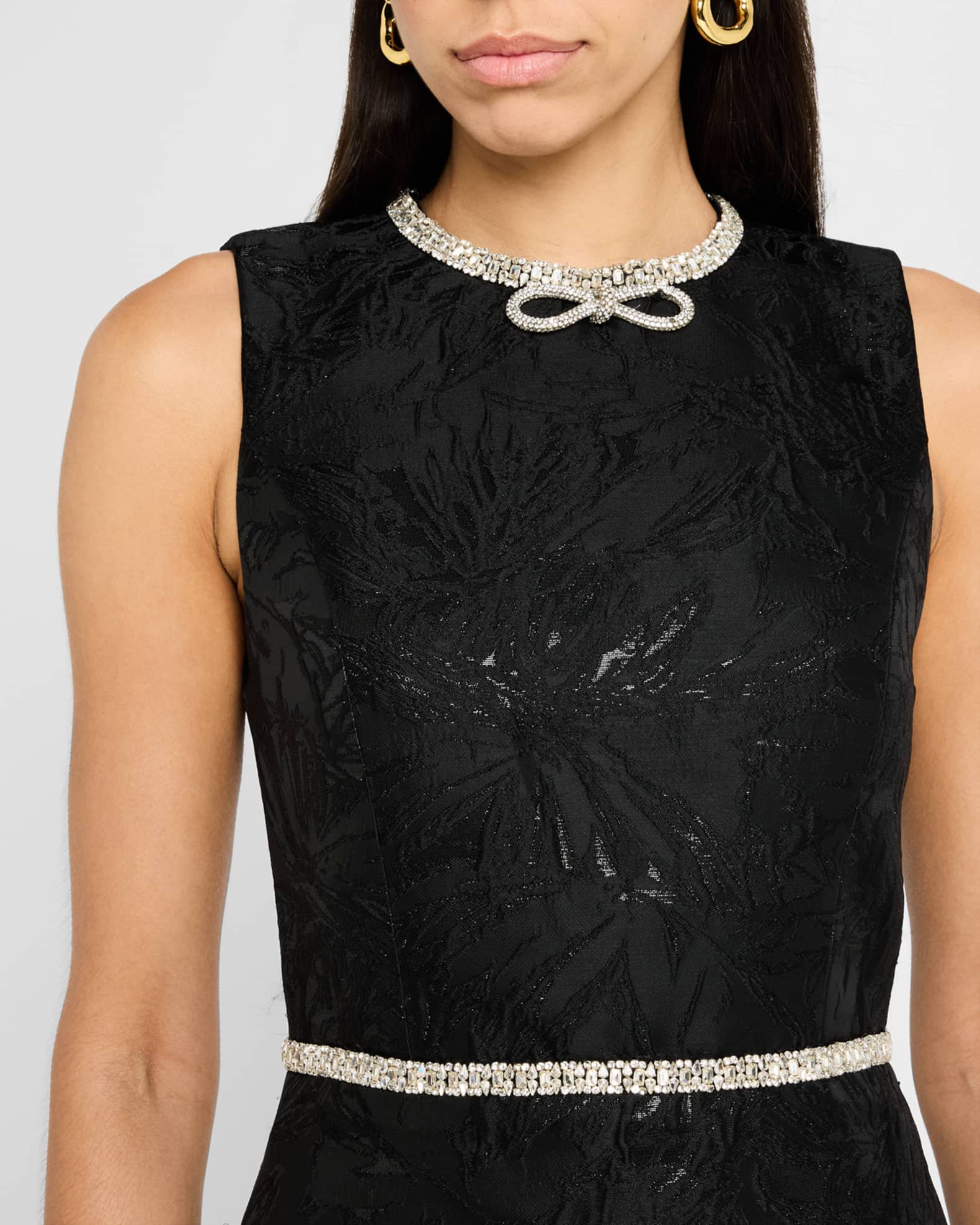 Alice + Olivia Ellis Embellished Bow Mini Dress | Neiman Marcus