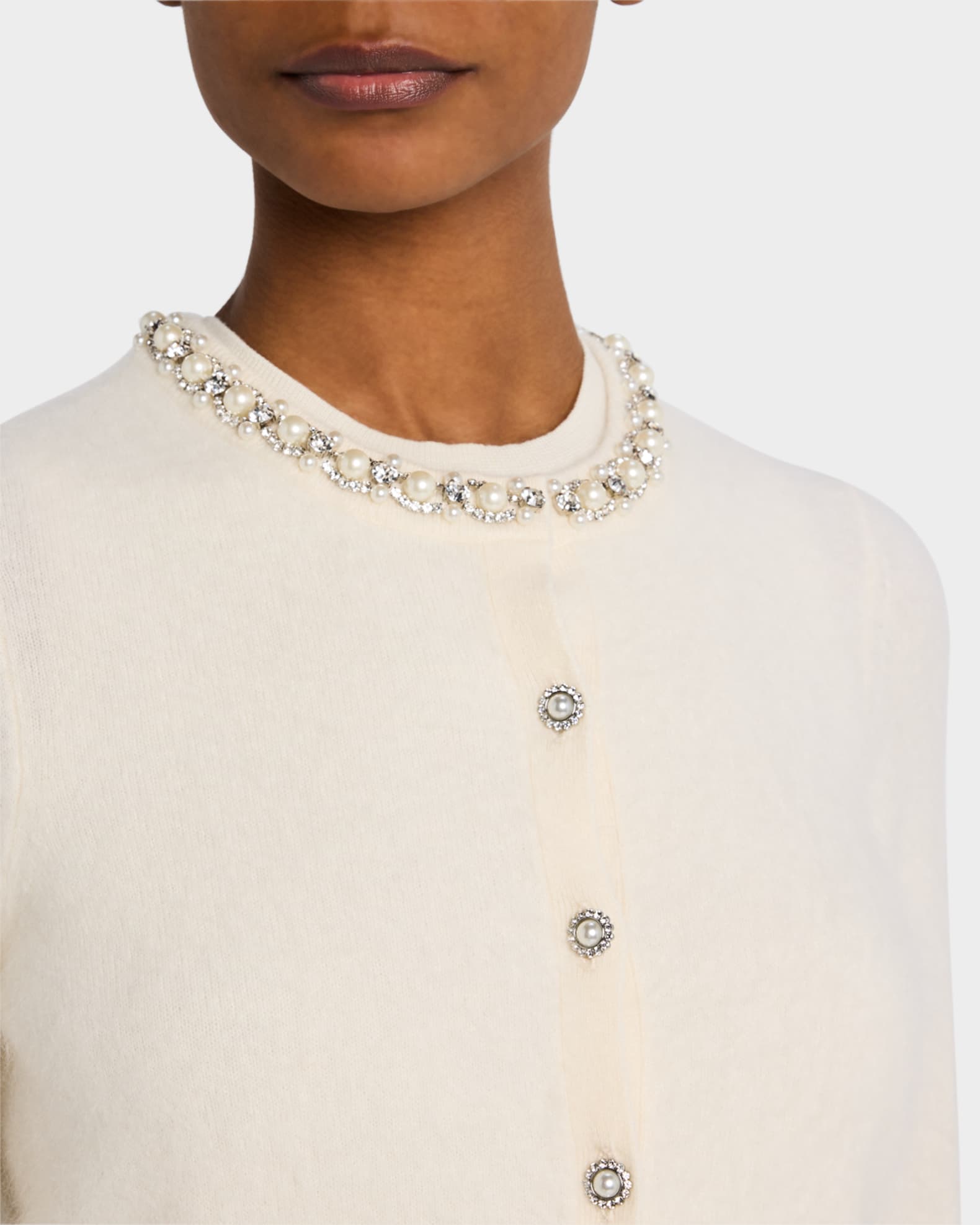 Alice + Olivia Dollie Embellished Cashmere Cardigan | Neiman Marcus