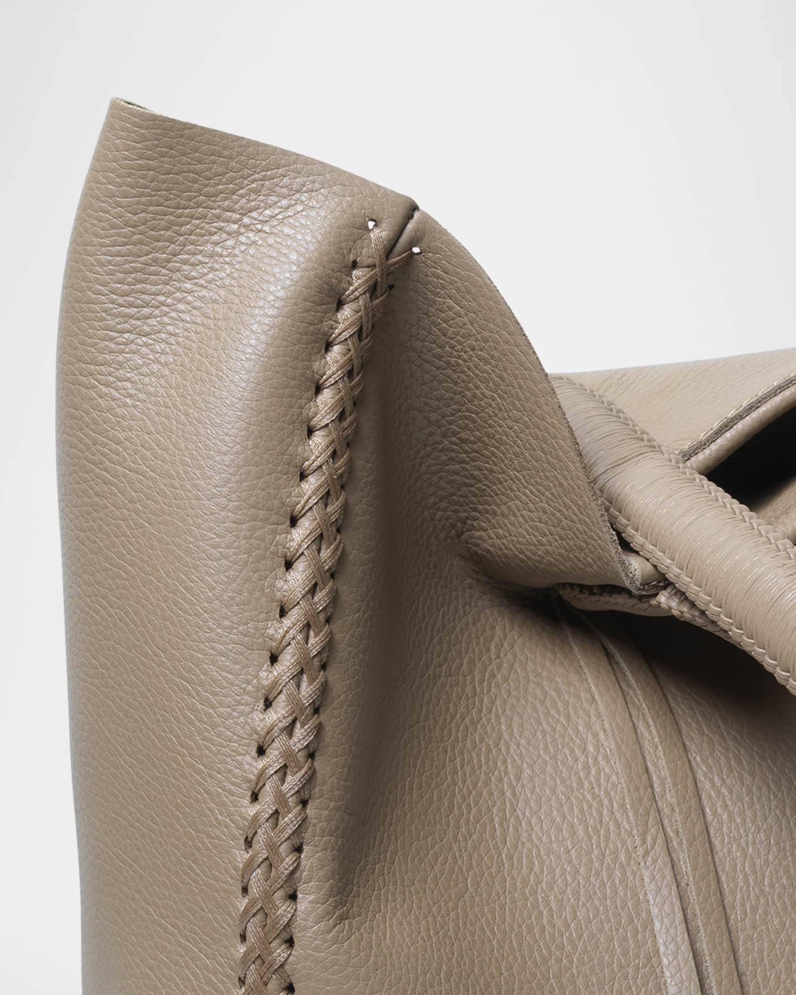 Callista Medium Grained Leather Tote Bag | Neiman Marcus