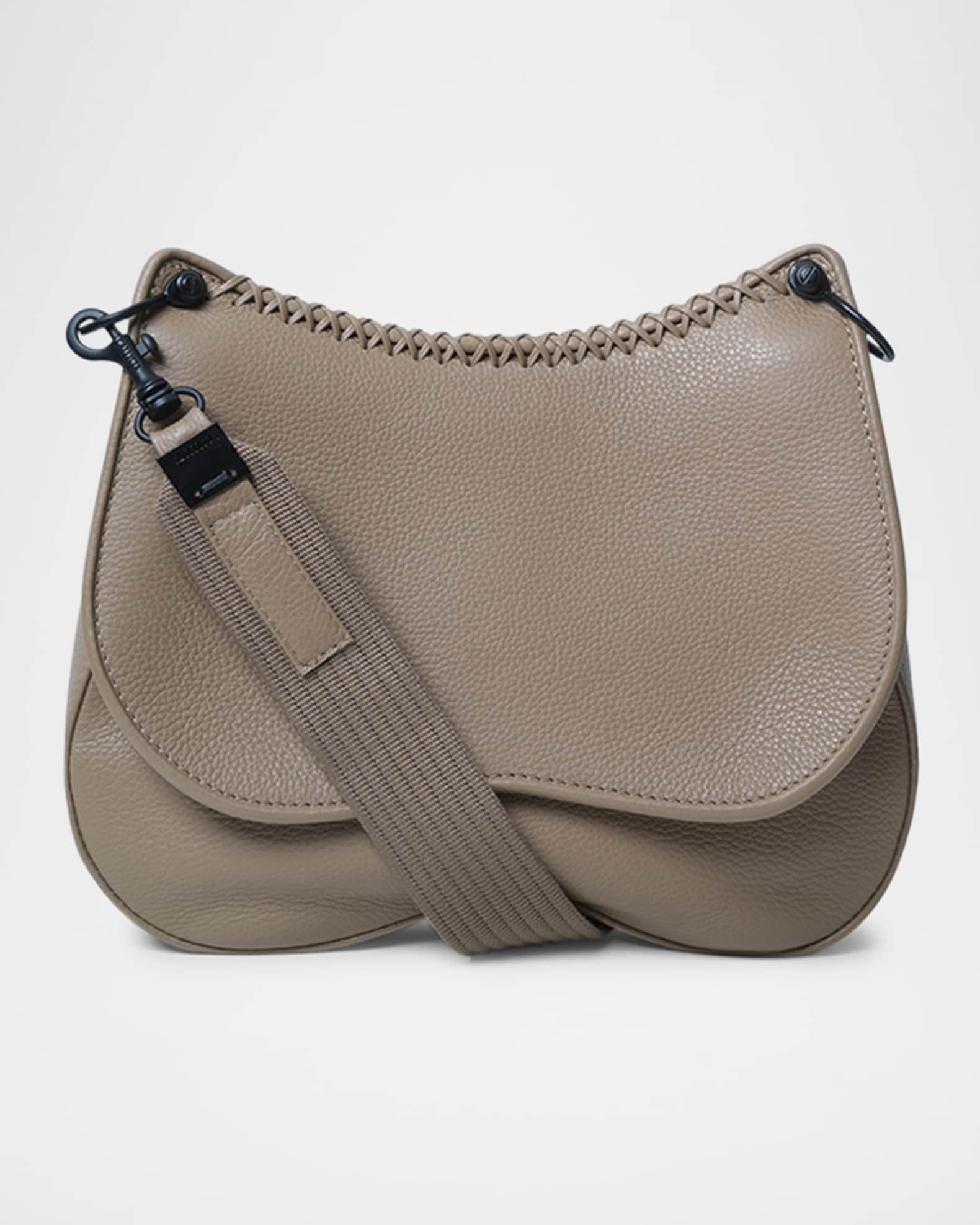 Callista Medium Leather Saddle Crossbody Bag | Neiman Marcus