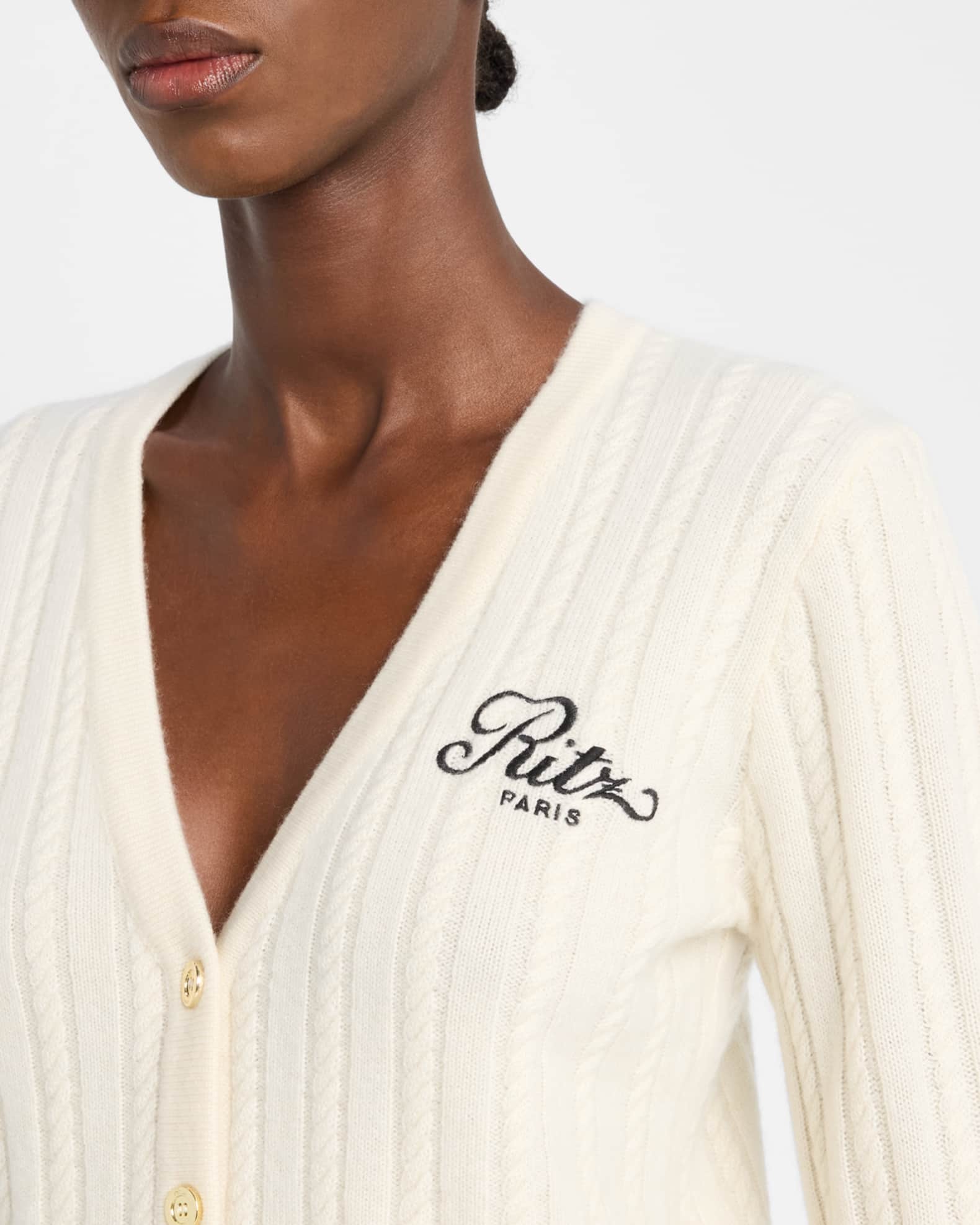 FRAME FRAME x Ritz Paris Cable Cardigan | Neiman Marcus