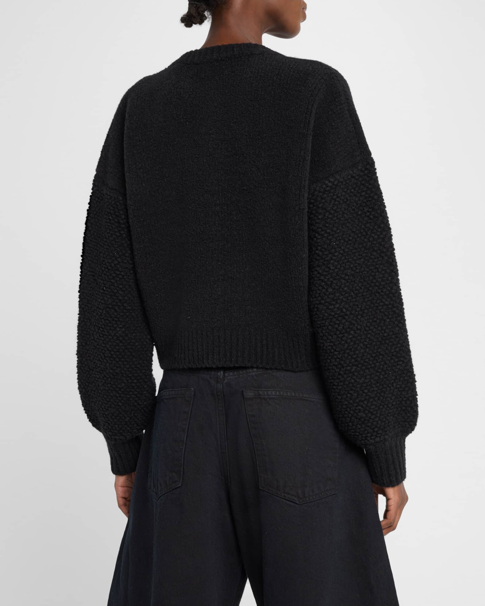 FRAME FRAME x Ritz Paris Mixed-Stitch Sweater | Neiman Marcus