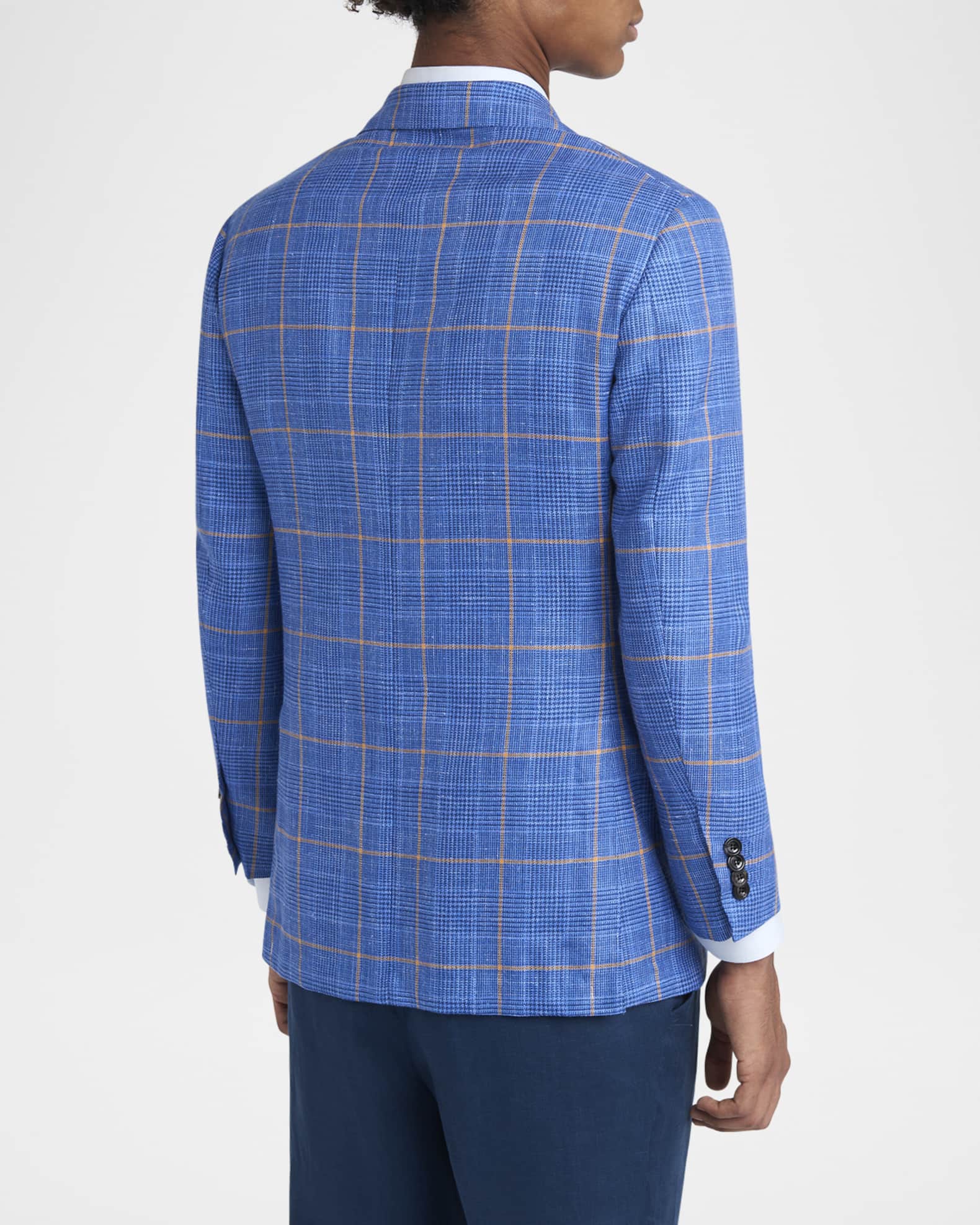 Kiton Men's Plaid With Windowpane Sport Coat | Neiman Marcus