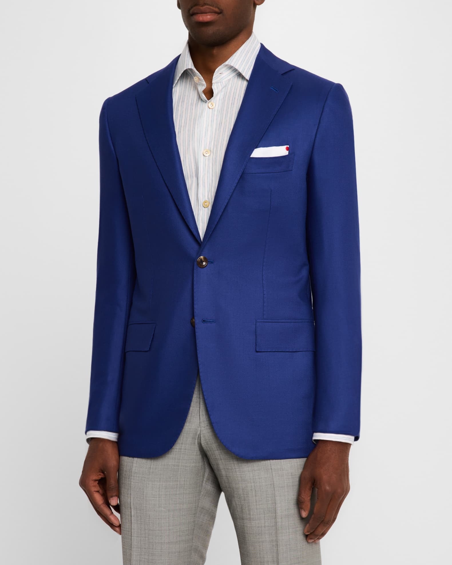 Kiton Men's Solid Wool-Cashmere Blazer | Neiman Marcus