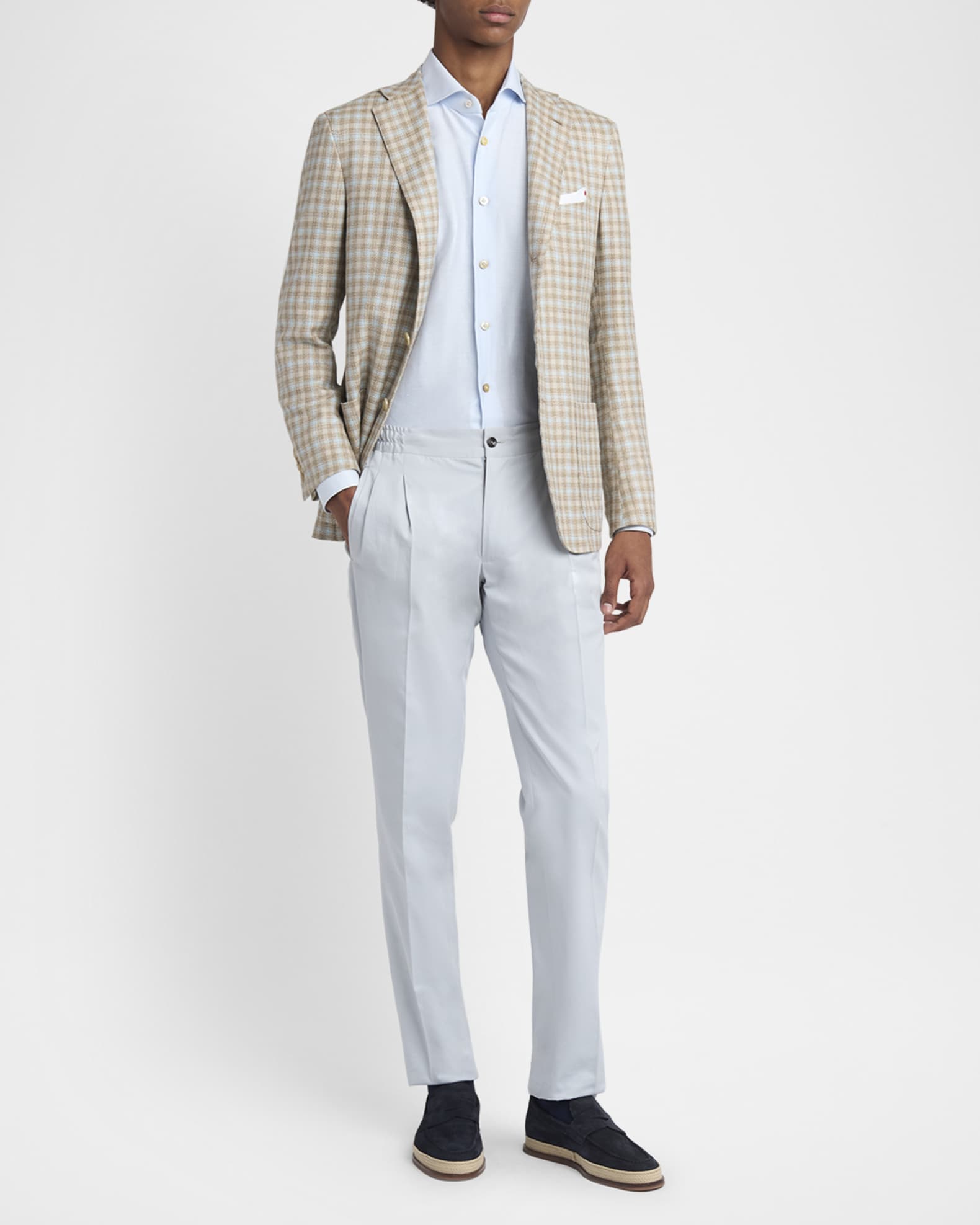 Kiton Men's Cashmere-Blend Check Sport Coat | Neiman Marcus