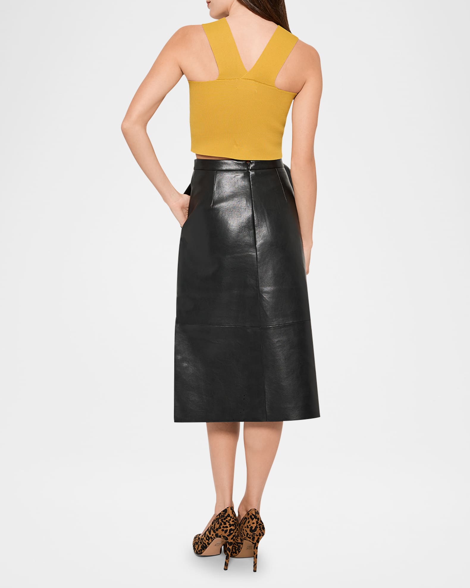 AS by DF Tallulah Recycled Leather Wrap Skirt | Neiman Marcus