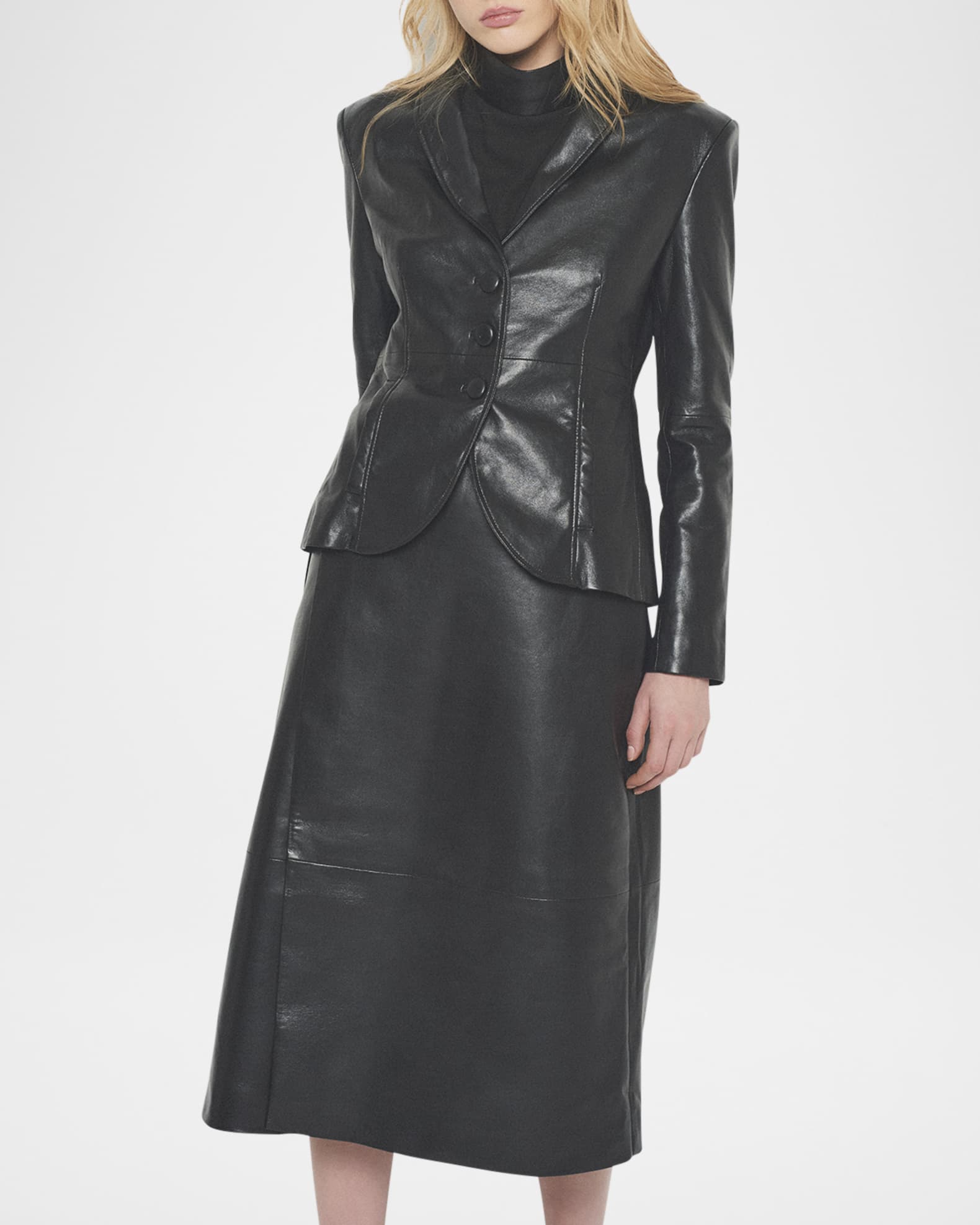 AS by DF Denise Upcycled Leather Blazer | Neiman Marcus