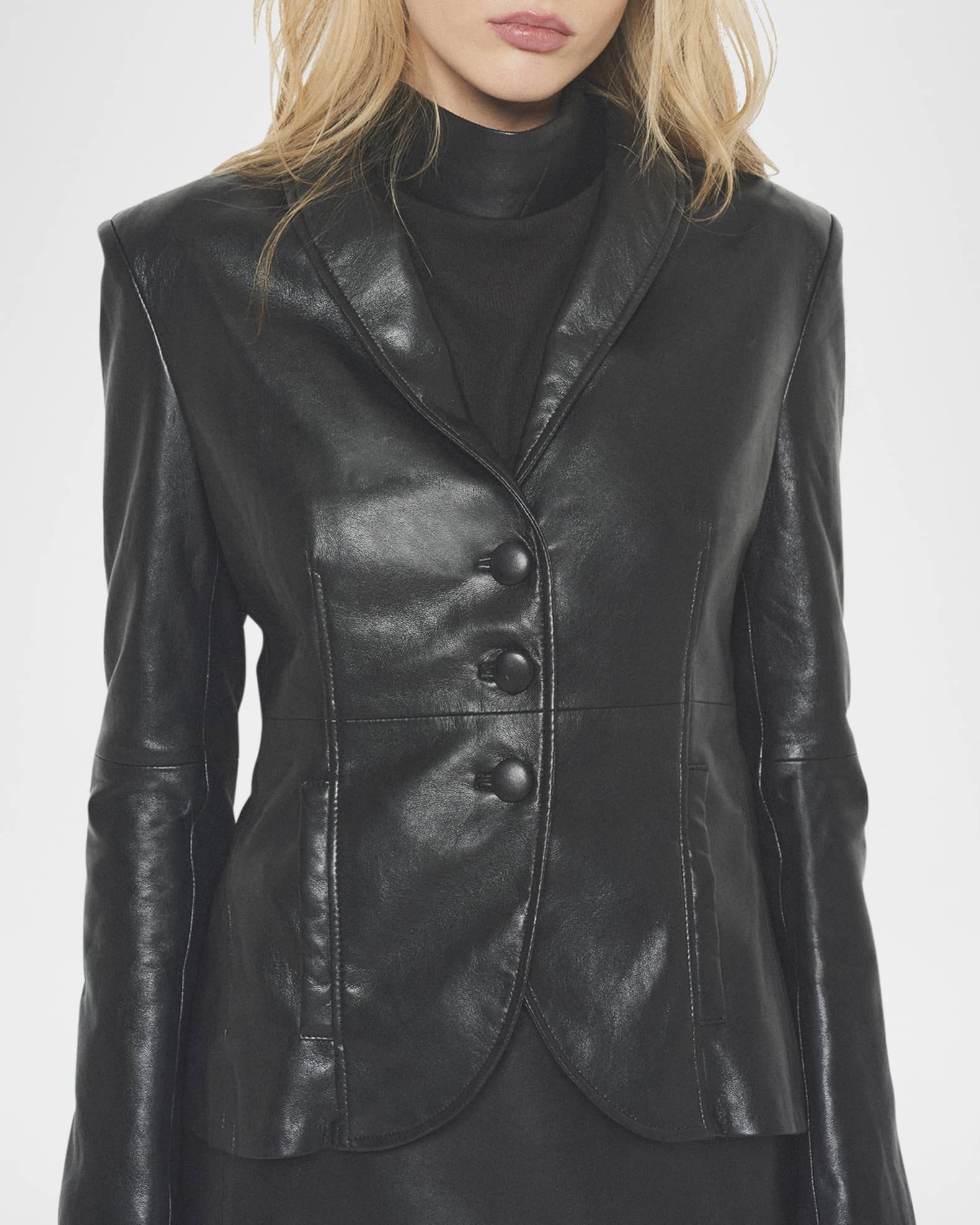 AS by DF Denise Upcycled Leather Blazer | Neiman Marcus